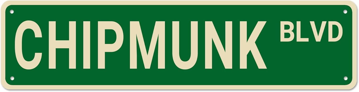 Chipmunk Blvd Street Sign, Chipmunk Sign Chipmunk Decor Chipmunk Lover ...