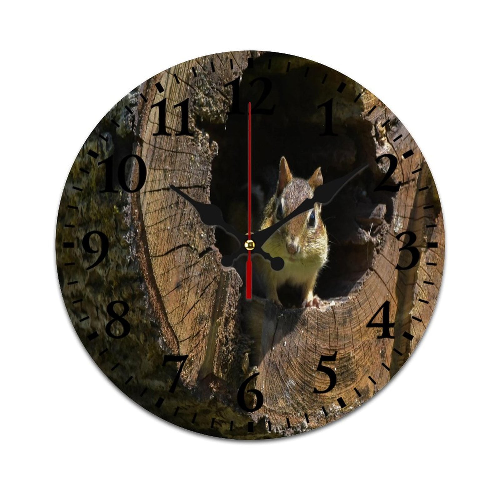 Chipmunk In The Tree Hole Wall Clock Modern Design Clocks Wall Hanging ...