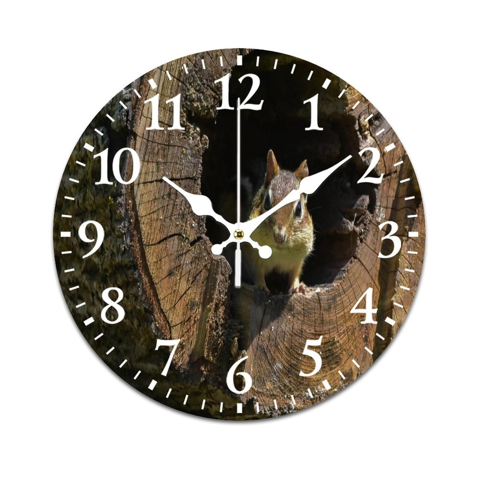 Chipmunk In The Tree Hole Wall Clock Modern Design Clocks Wall Hanging ...