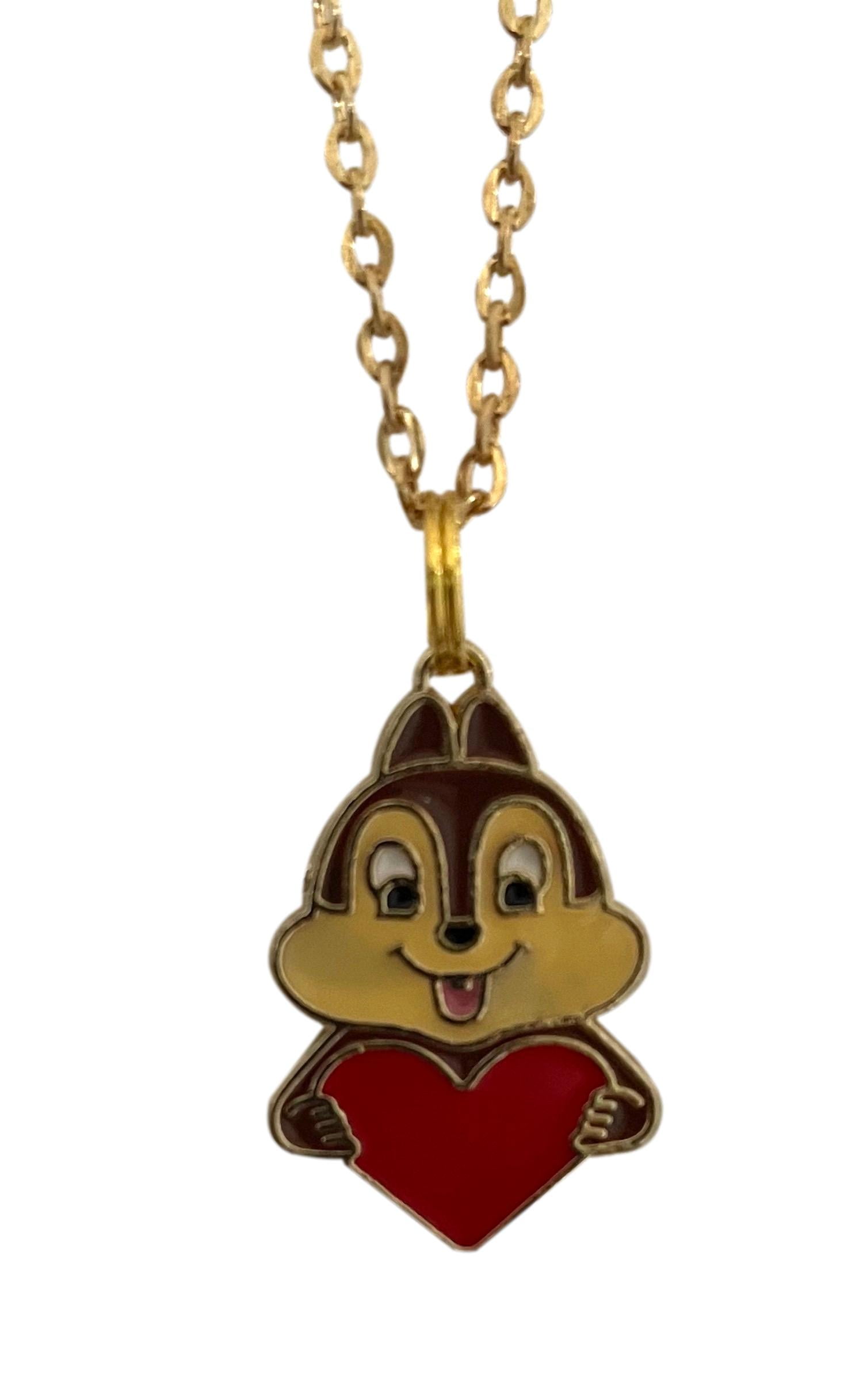 Chipmunk Necklace Cartoon Heart Charm Pendant - Walmart Business Supplies