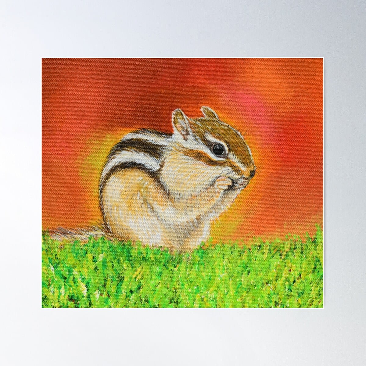 Chipmunk Painting Poster Wall Art, Modern Wall Decor For Living Room ...