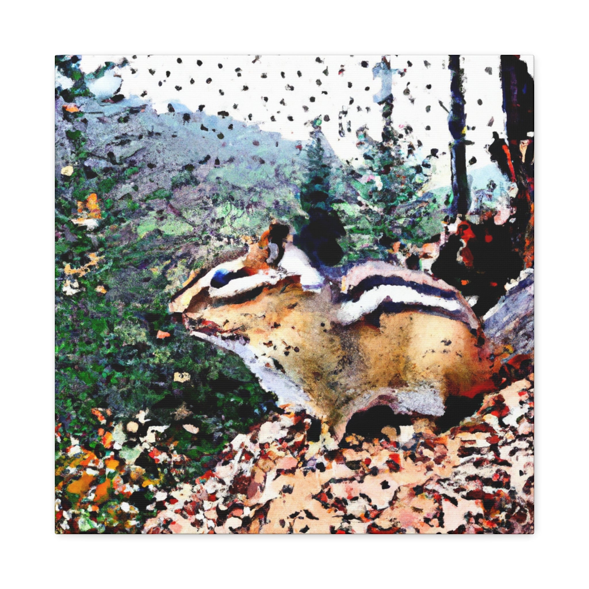 Chipmunk Pointillism Joy - Canvas - Walmart.com