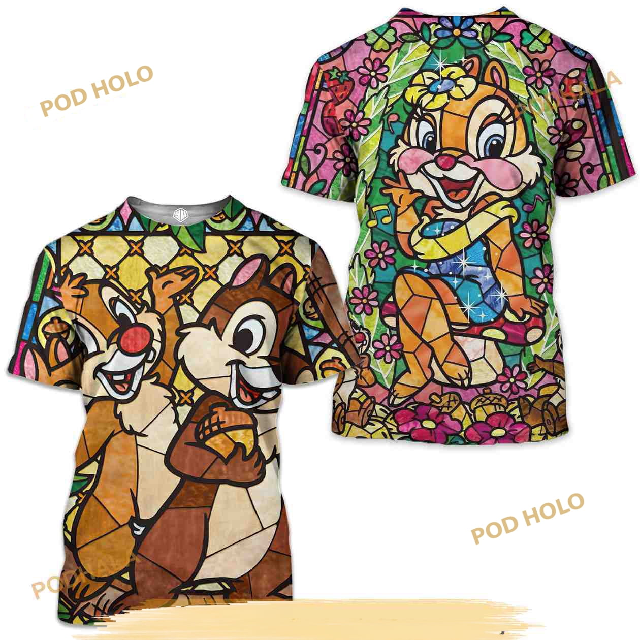 Chipmunks Chip & 8216 n& 8217 Dale Geometric Patterns Disney 3D Shirt ...
