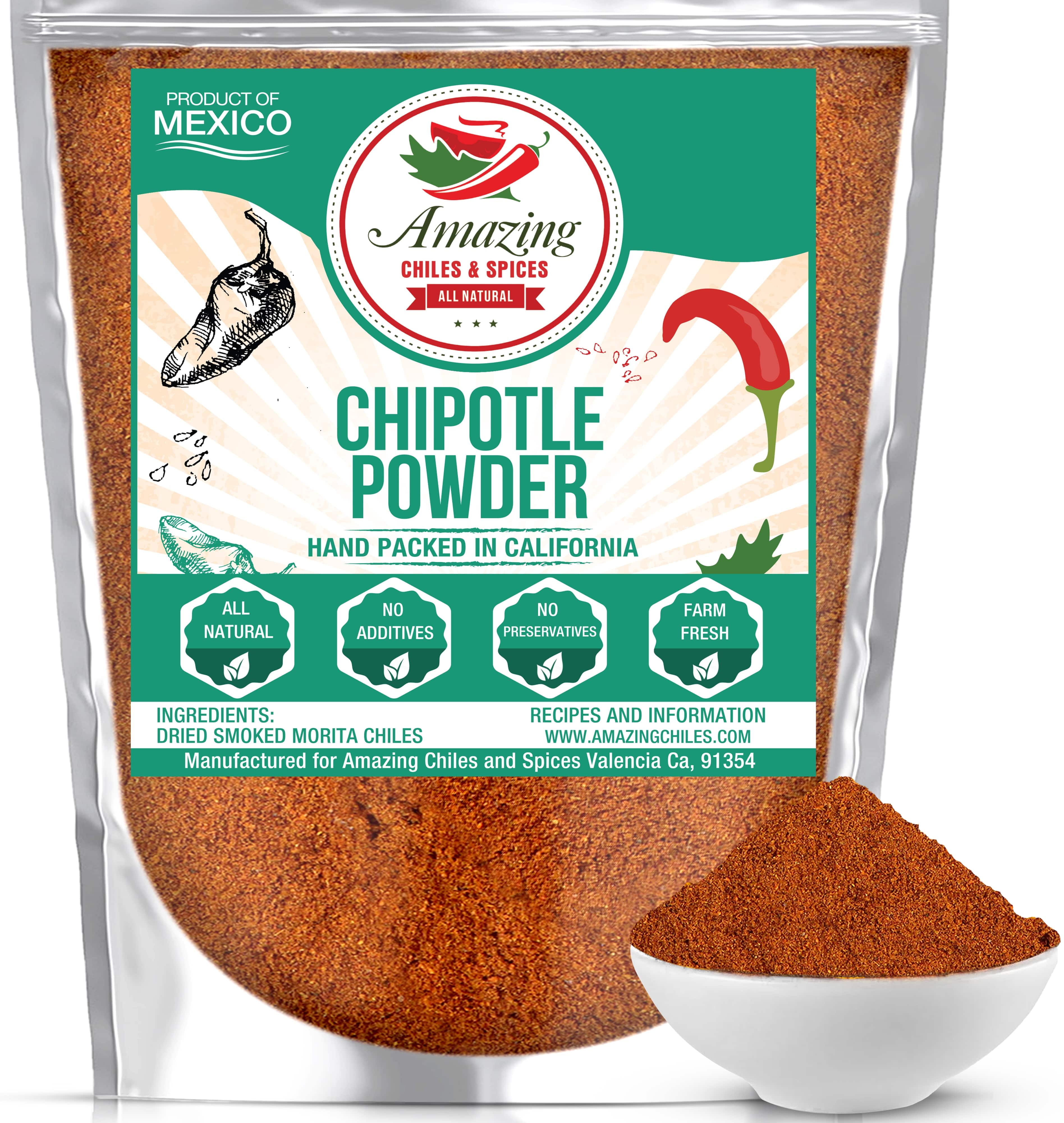 Amazing Chiles and Spices Chipotle Chile Powder 4 oz Natural Smoked ...