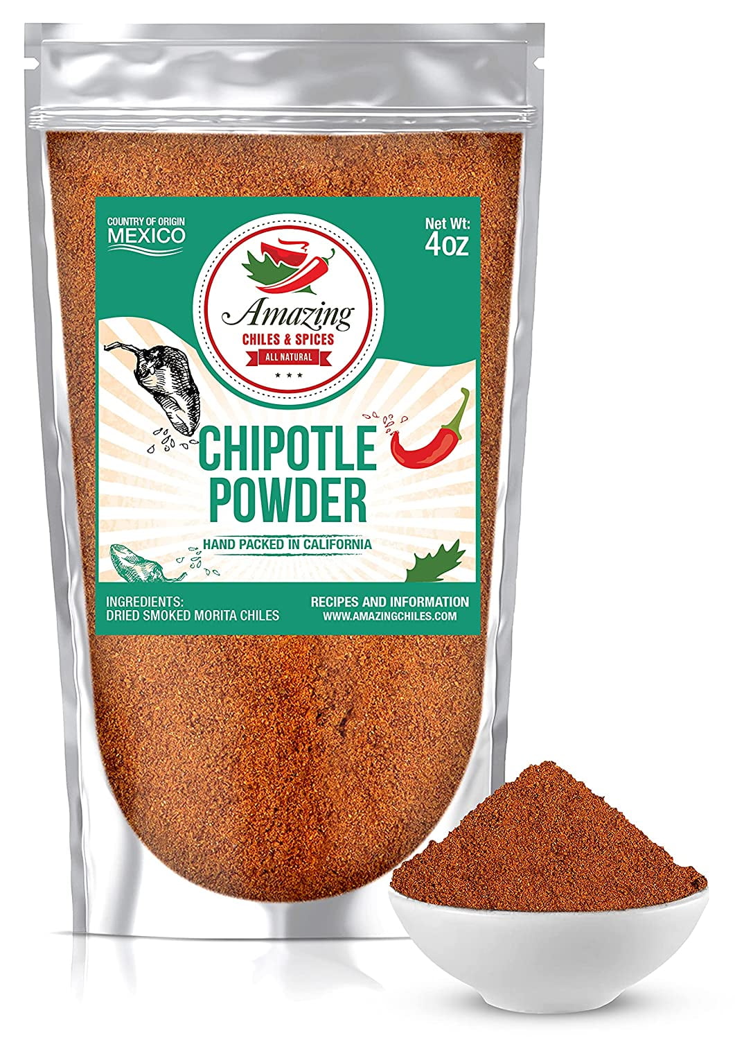 Chipotle Chile Powder 4 oz – 100% Natural and Premium - Use For Meats ...