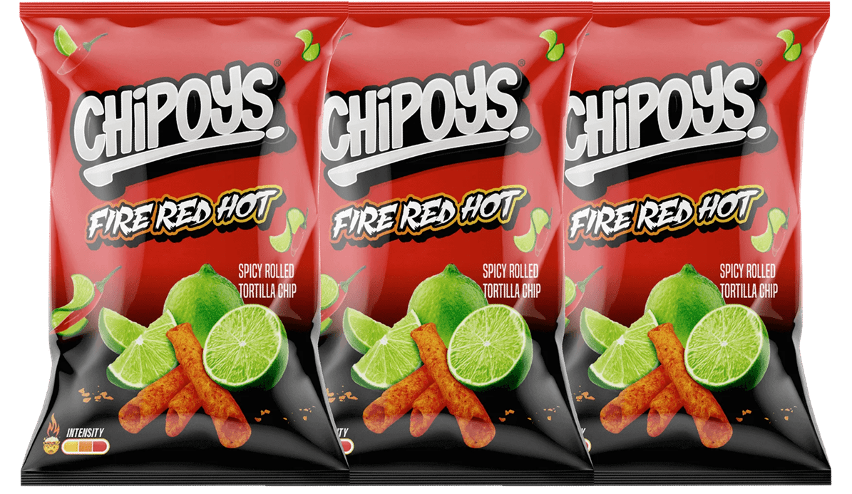 Chipoys Fire Red Hot Rolled Tortilla Chips, 3-Pack 10 oz. Family Size ...