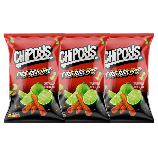 Chipoys Fire Red Hot Rolled Tortilla Chips, 3-Pack 10 oz. Family Size ...