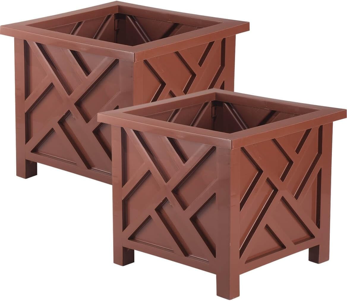 Chippendale-Style Planter Boxes - Set of 2 | Elegant Outdoor Planters ...