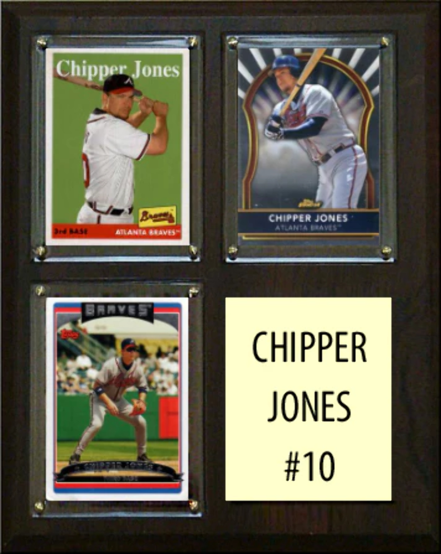 Chipper Jones #10 3 Card Plaque Topps Bowman 2023 2024 - Walmart.com