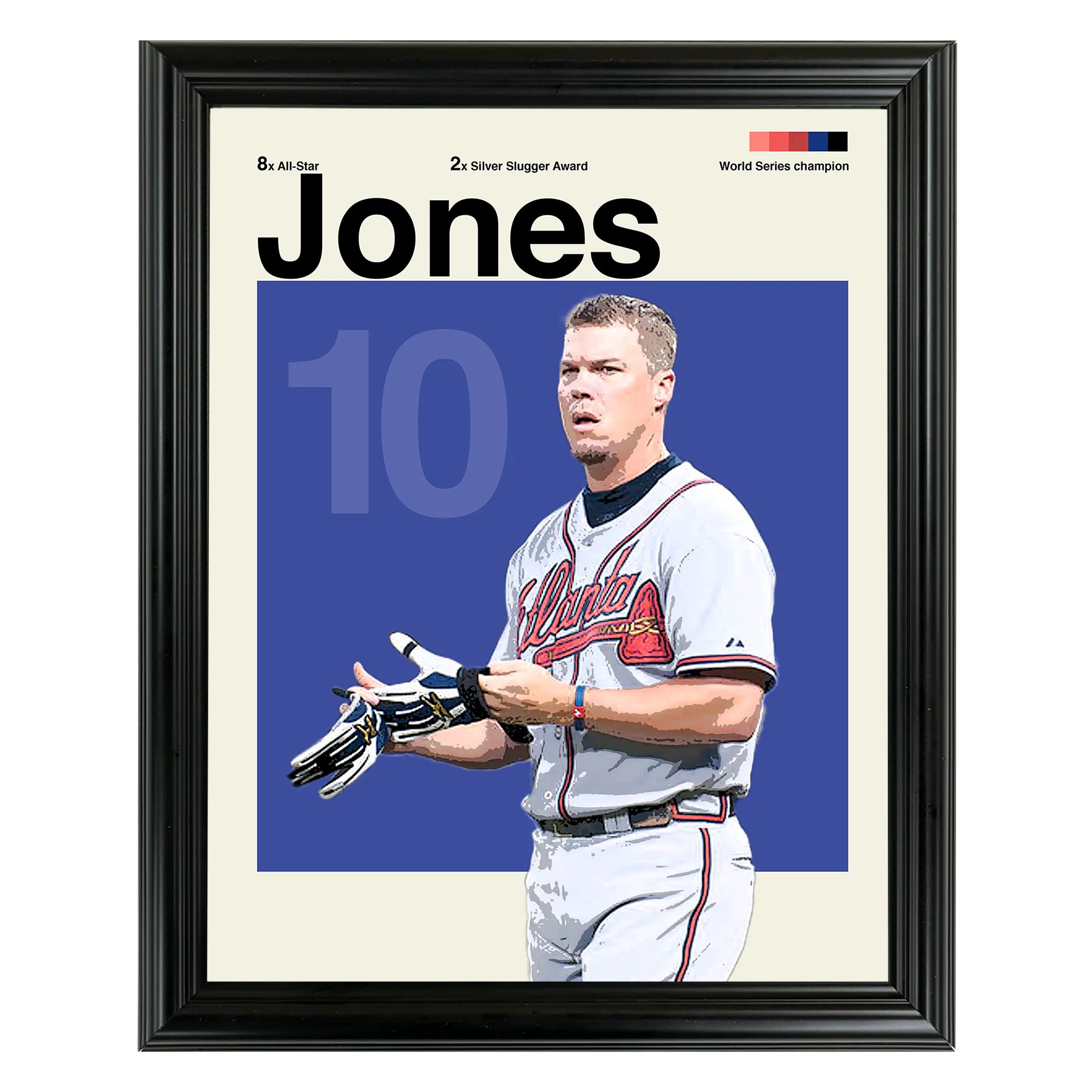 Chipper Jones Framed Sports Art Photo by Thomas Maxwell - Walmart.com