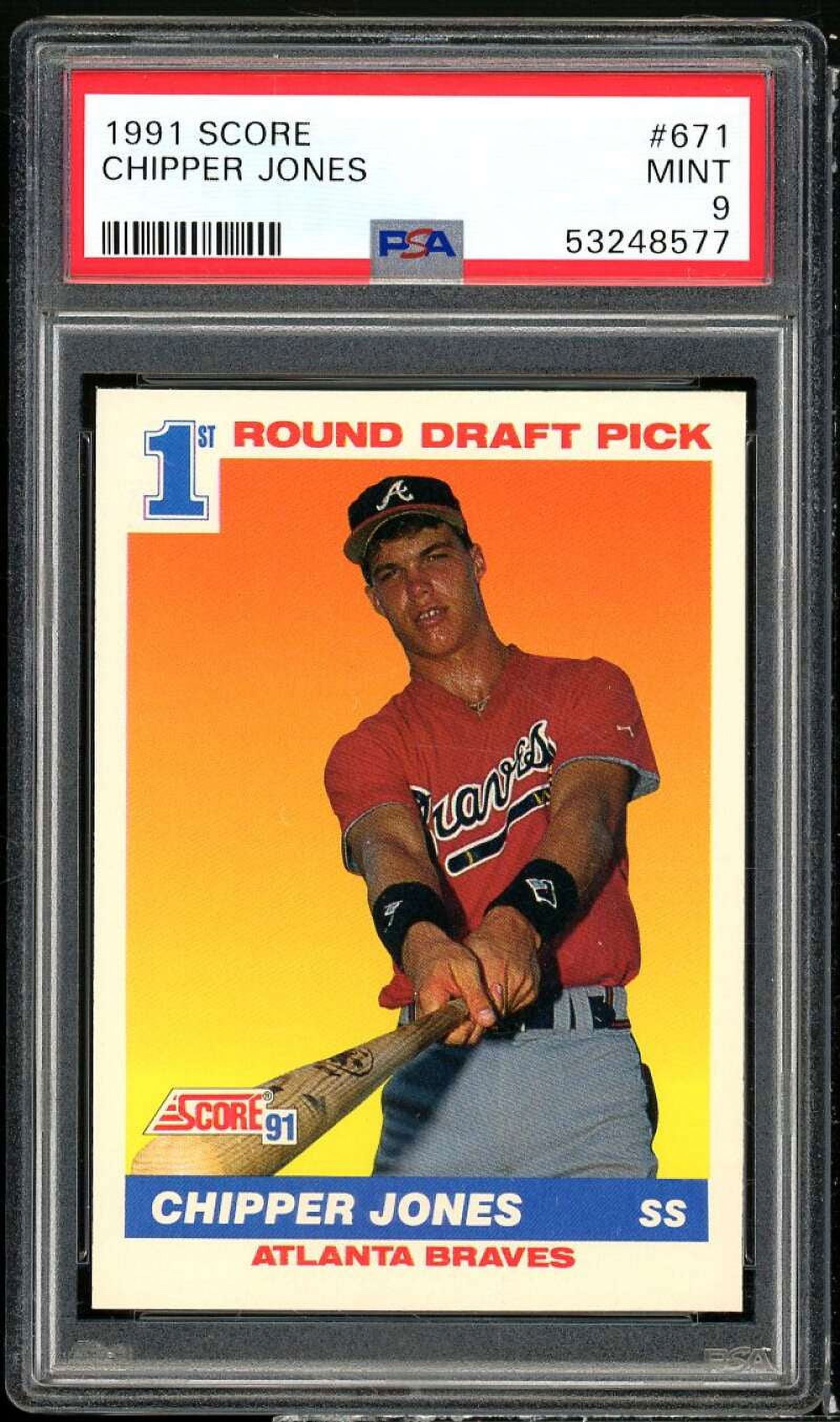 Chipper Jones Rookie Card 1991 Score #671 PSA 9 - Walmart.com