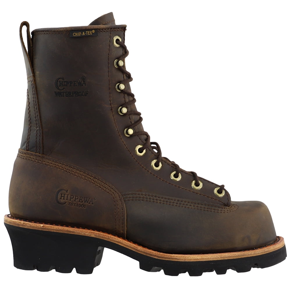 Chippewa Men's 8 Inch Bay Apache Waterproof Steel Toe Leather Work Boot ...