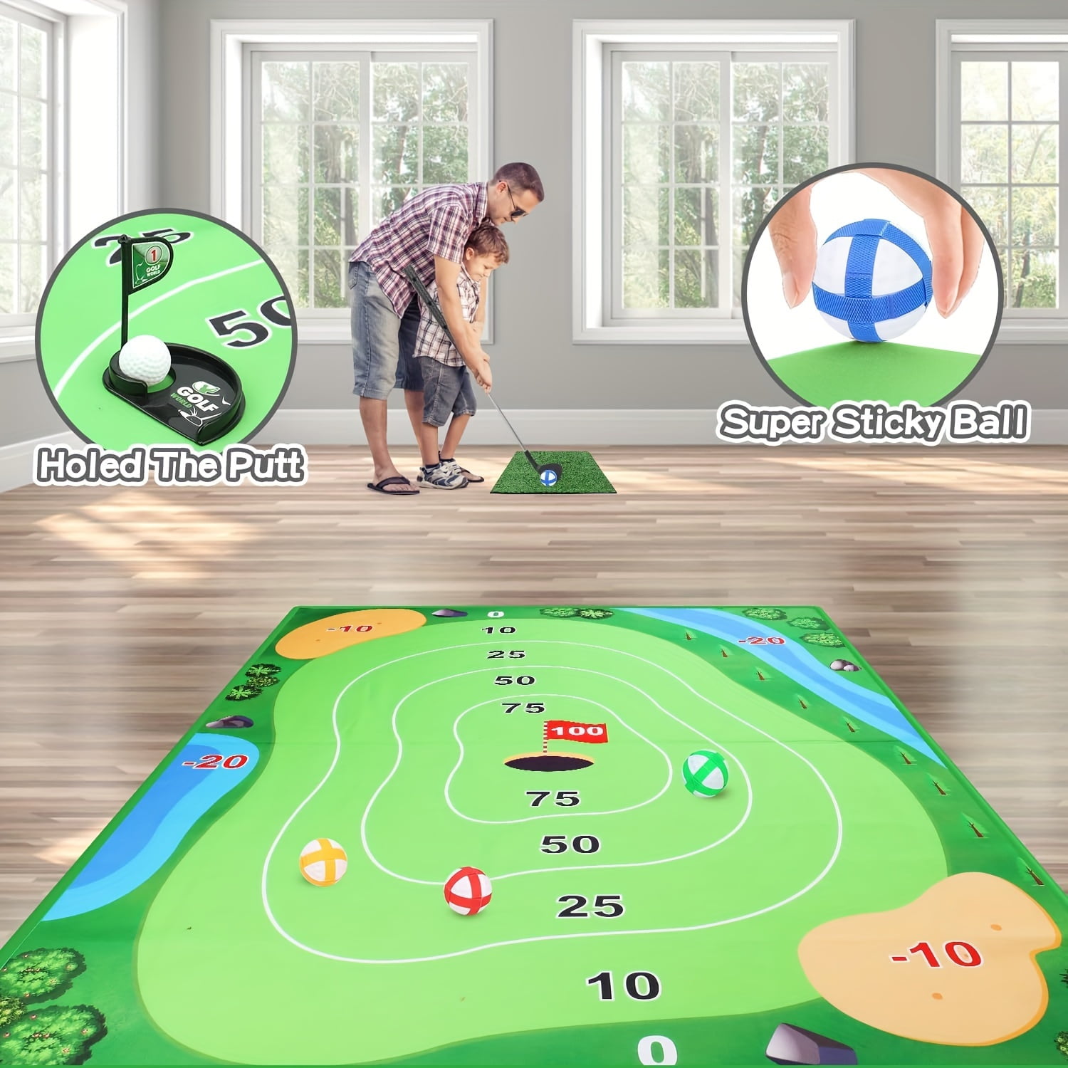 Chipping Golf Game Mat Set Indoor Outdoor Games, Backyard Golf Games ...
