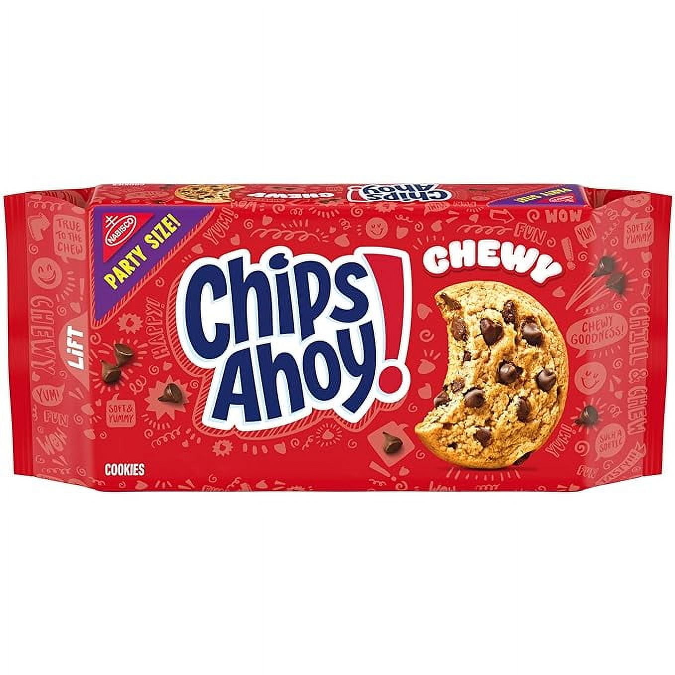 Chips Ahoy! Chewy Chocolate Chip Cookies, Soft Bite Size Treats, Party ...