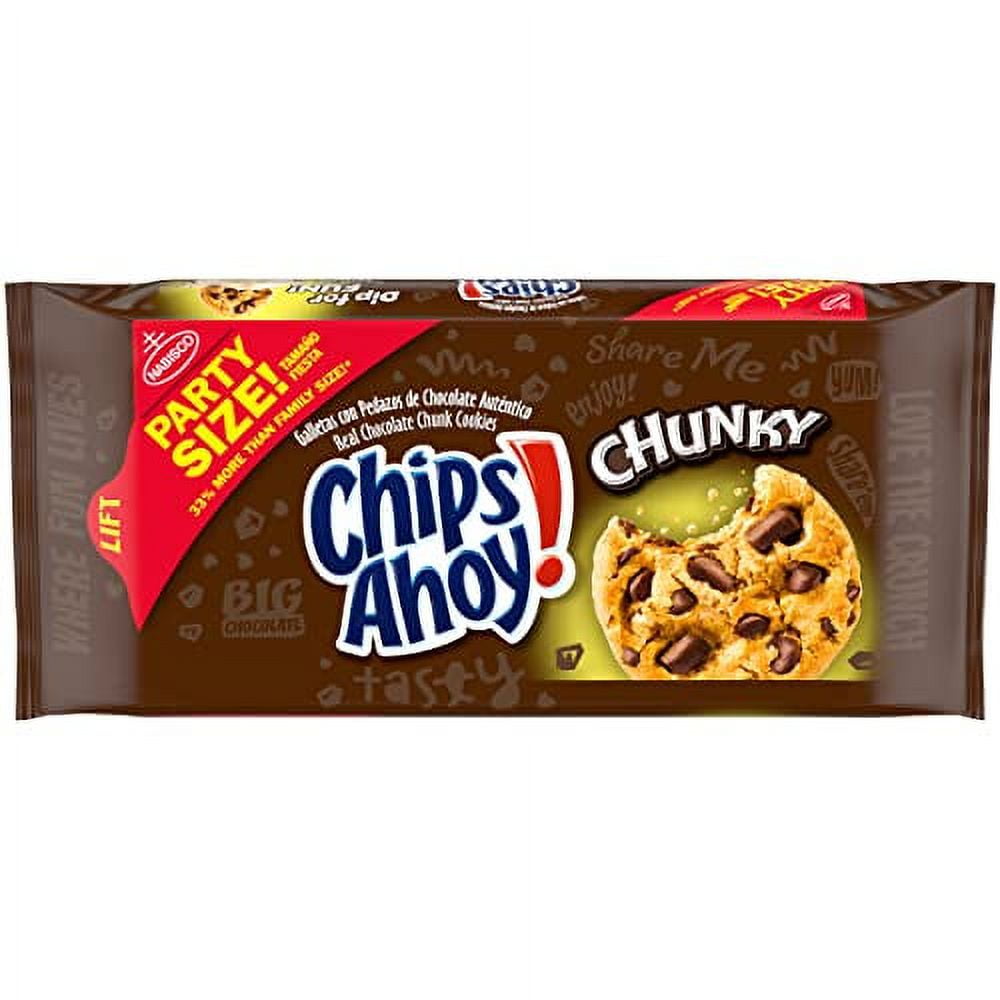 Chips Ahoy! Chunky Chunk Cookies Party Size 24.75 oz Pack, Chocolate ...