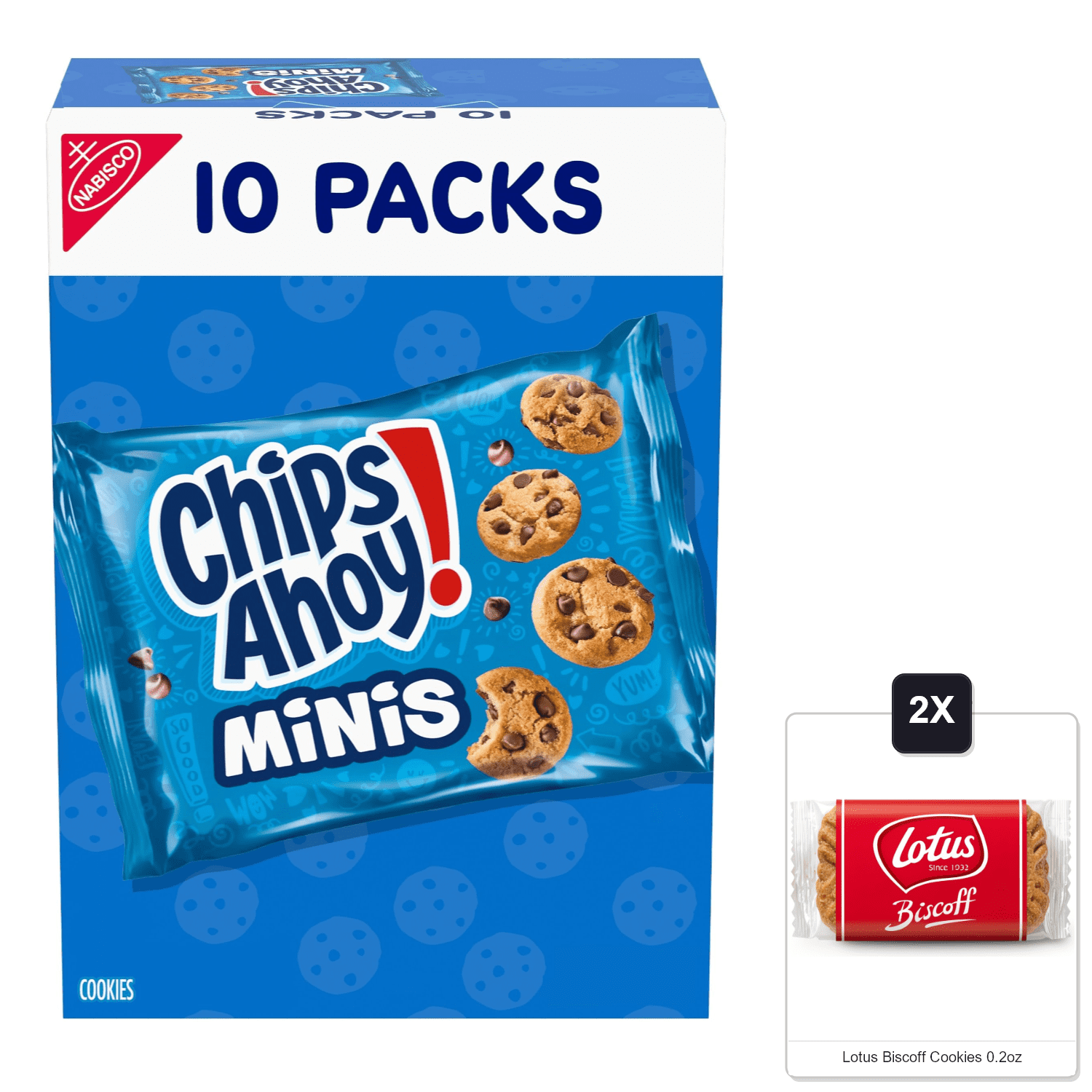 Chips Ahoy! Mini Original Chocolate Chip Cookies, 10 Snack Packs & 2x ...