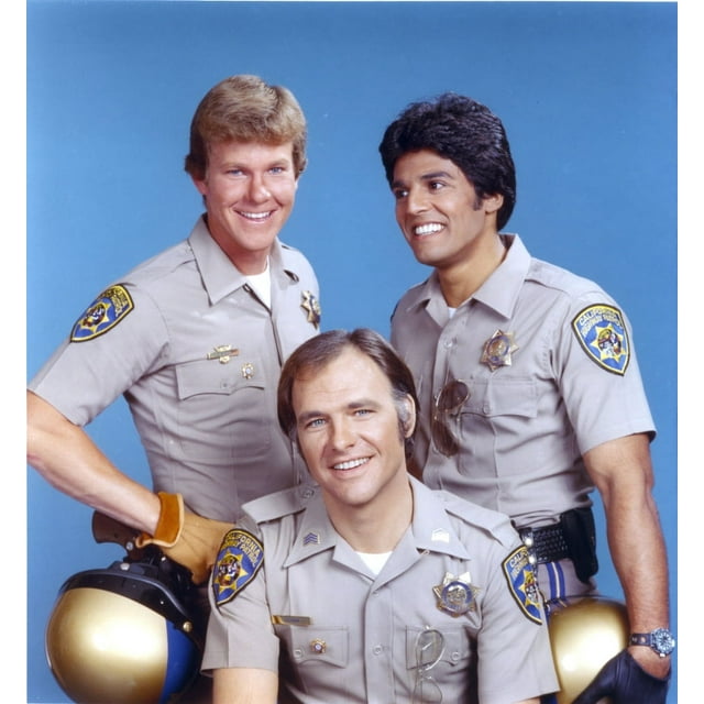 Chips Group Picture in Police Uniform with Helmets Photo Print (24 x 30 ...