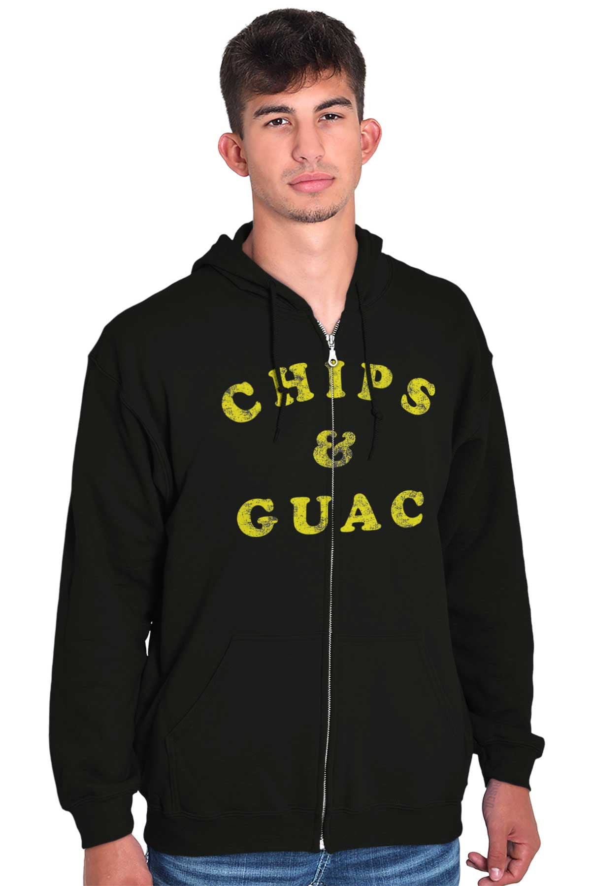 Chips & Guac Food Lover Workout Gym Zip Up Hoodie Men's Women's Brisco Brands L - Walmart.com