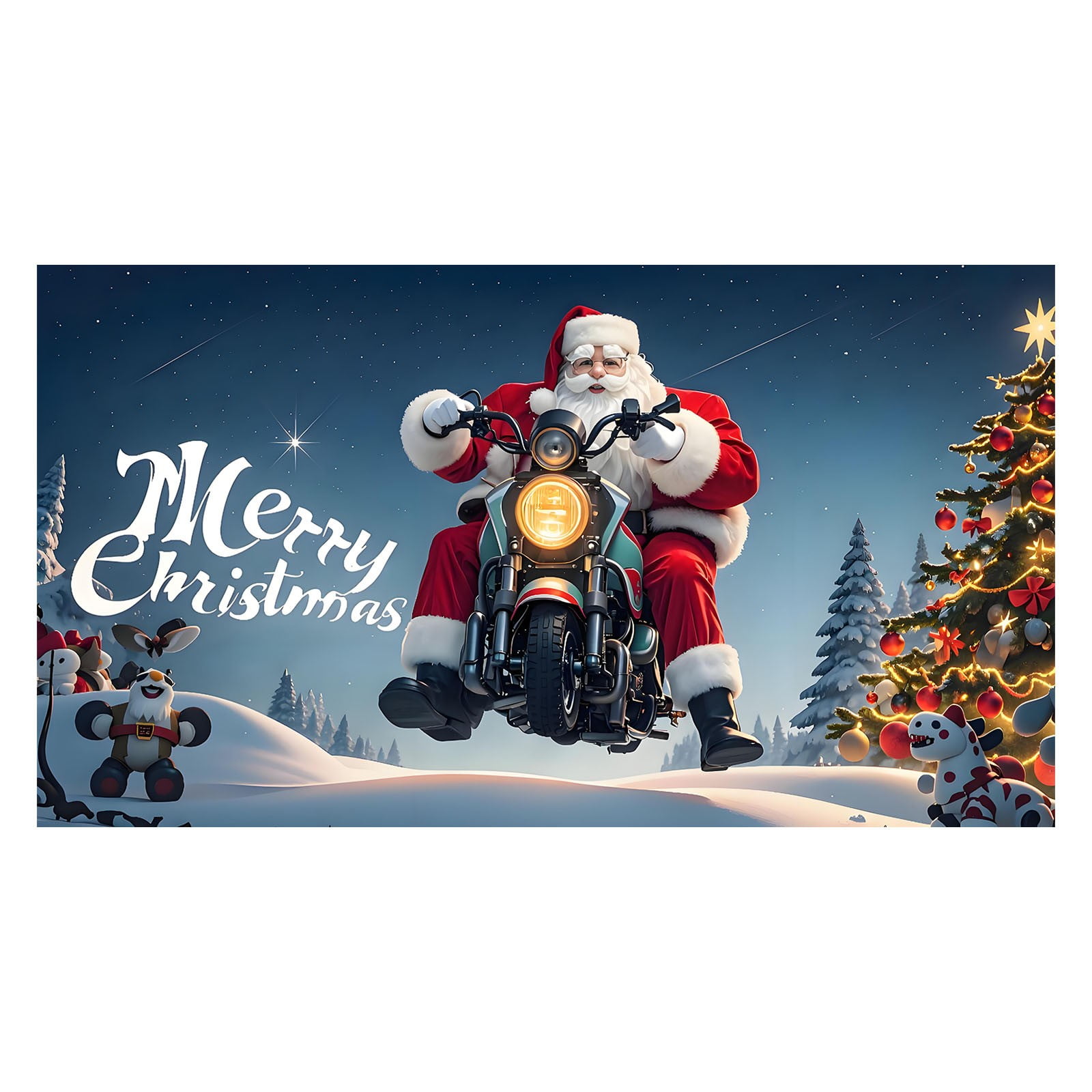 ChiqVue 200*150cm Christmas Garage Door Banner Christmas Garage Door ...