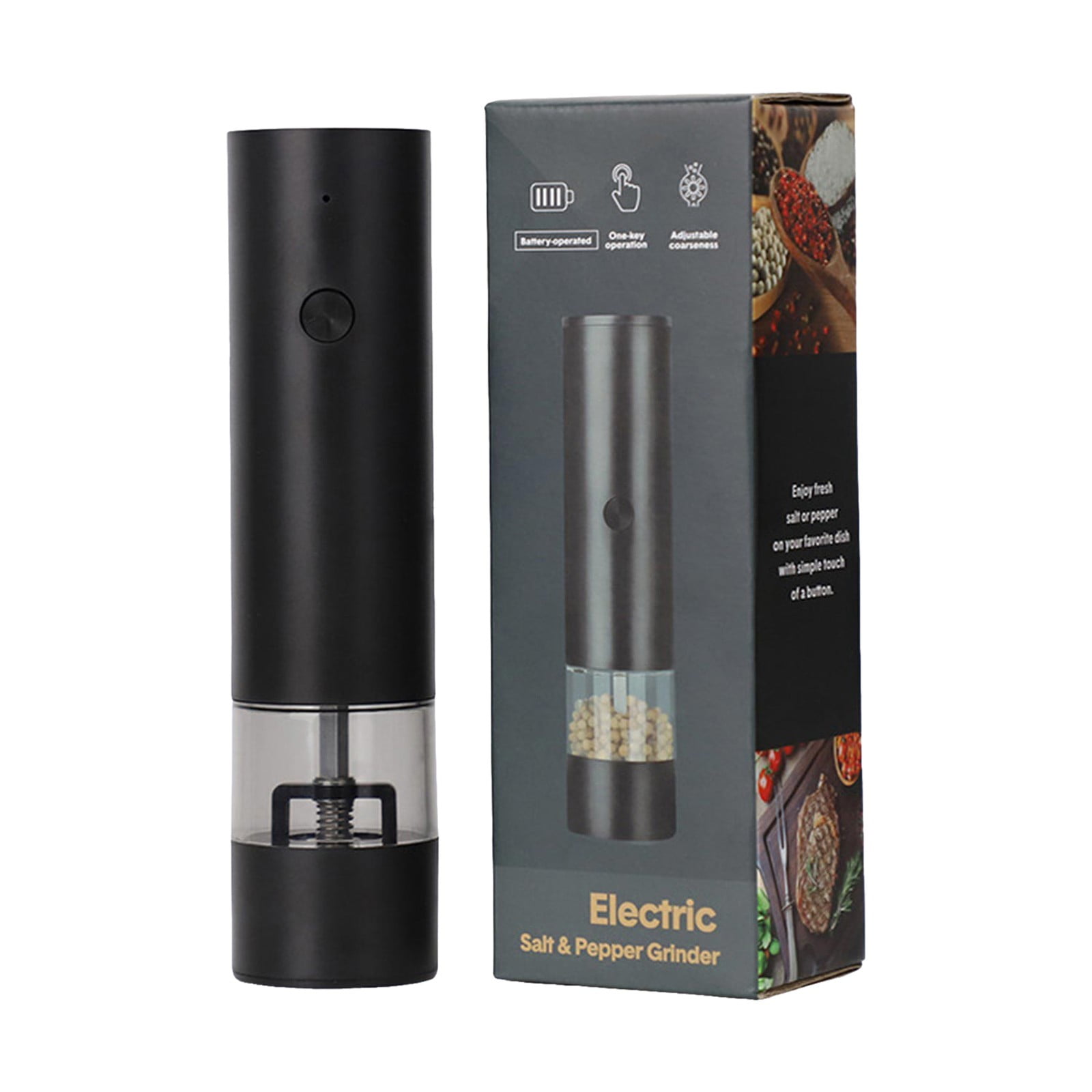 ChiqVue Electric And Pepper Grinder Set Automatic Battery Pepper Mill ...