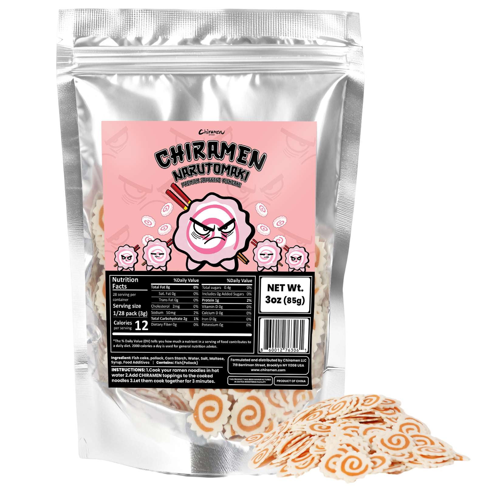 Chiramen Dried Fish Cake Narutomaki Ramen Toppings - Walmart.com