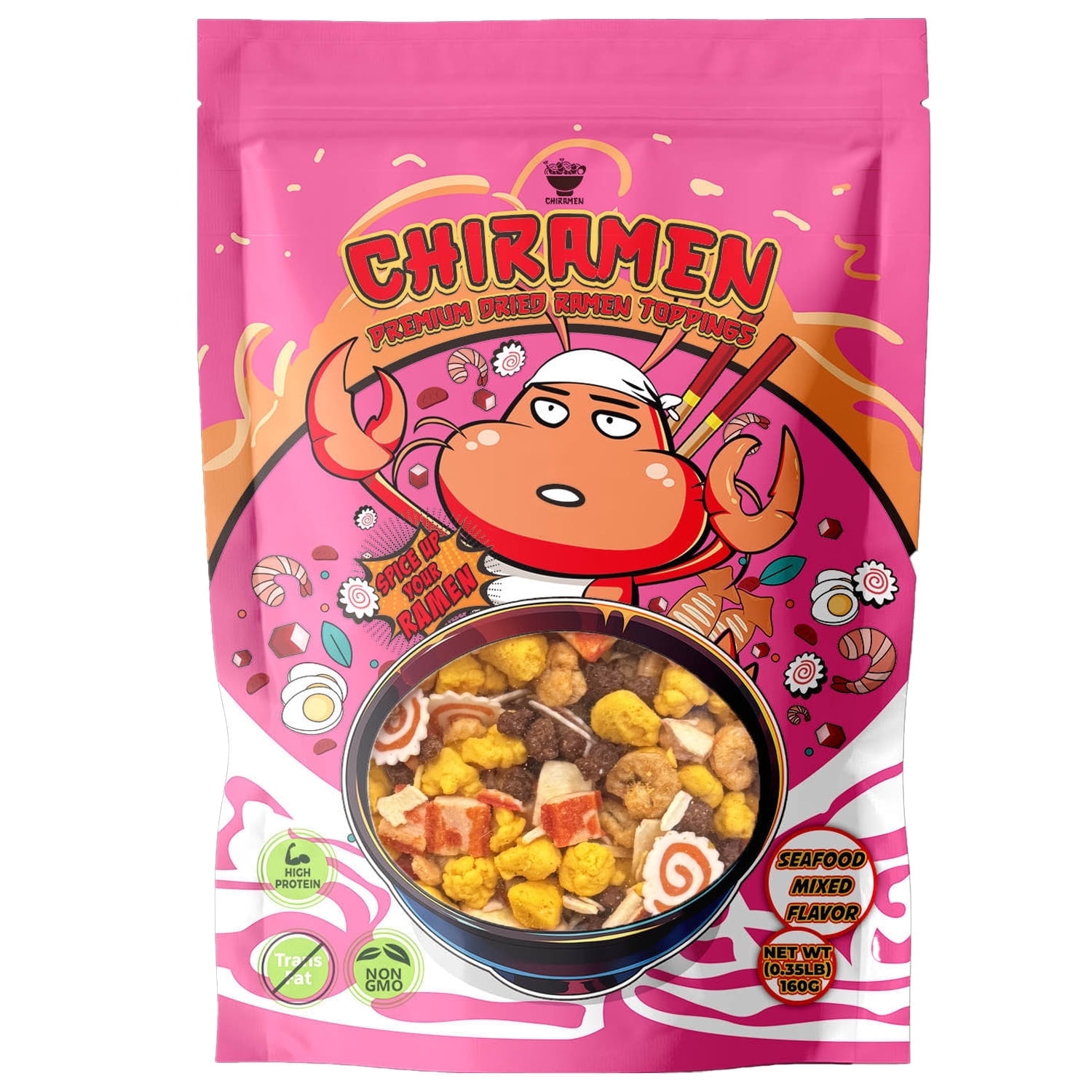 Chiramen Dried Ramen Toppings Premium Dehydrated Seafood Mix 64g ...