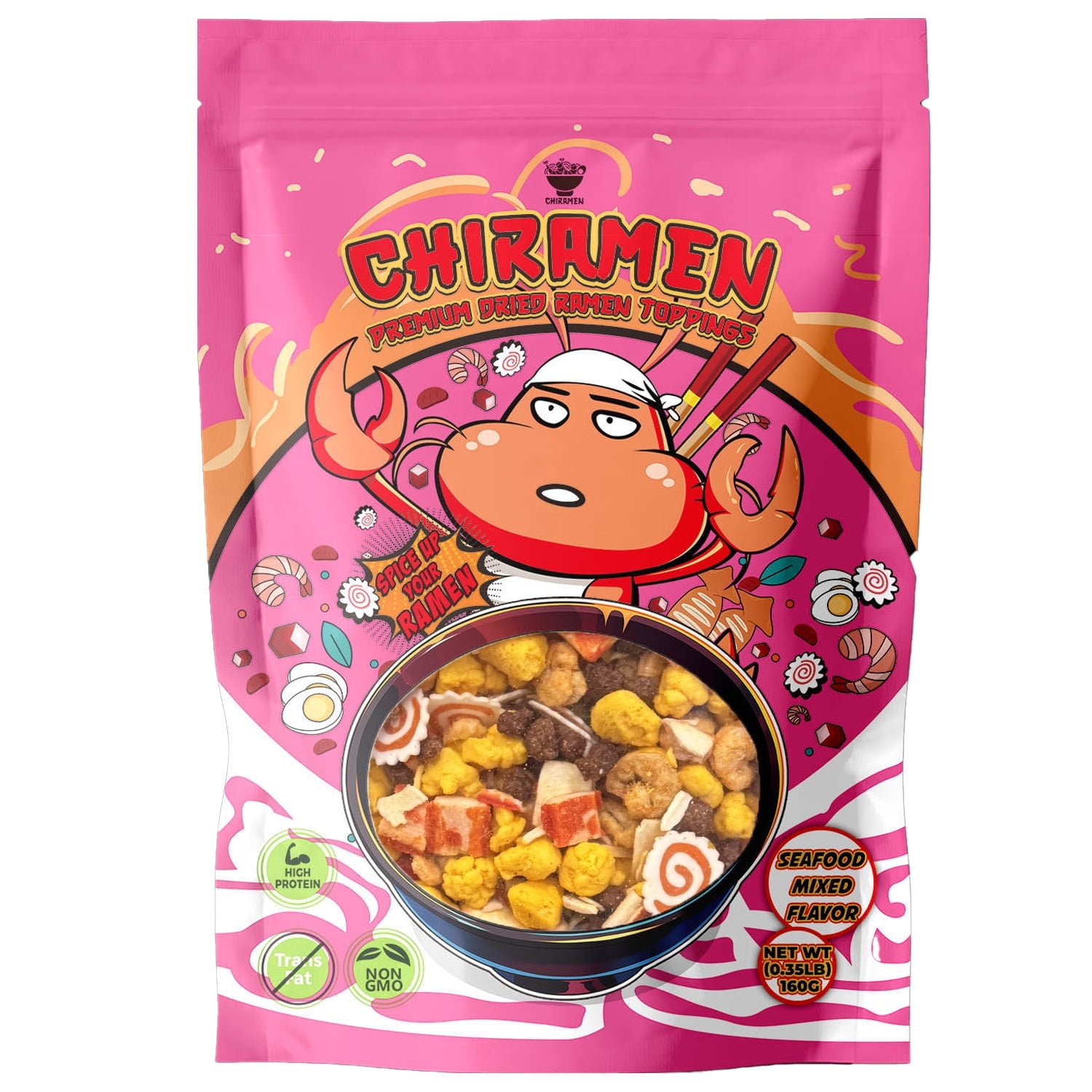 Chiramen Premium Dried Ramen Toppings, Dehydrated Seafood Protein Mixed ...