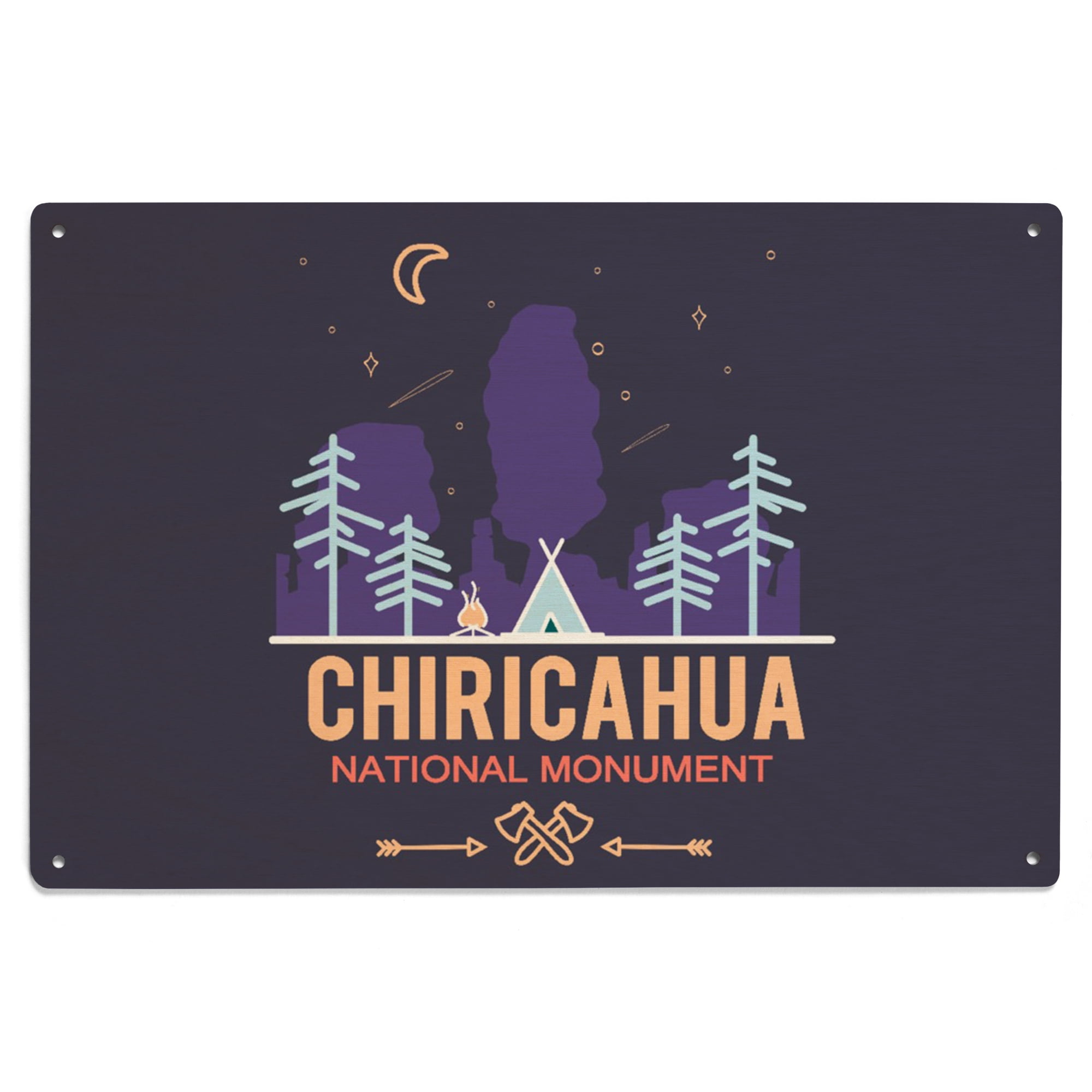 Chiricahua National Monument, Arizona, Simple Vector, Night Scene ...