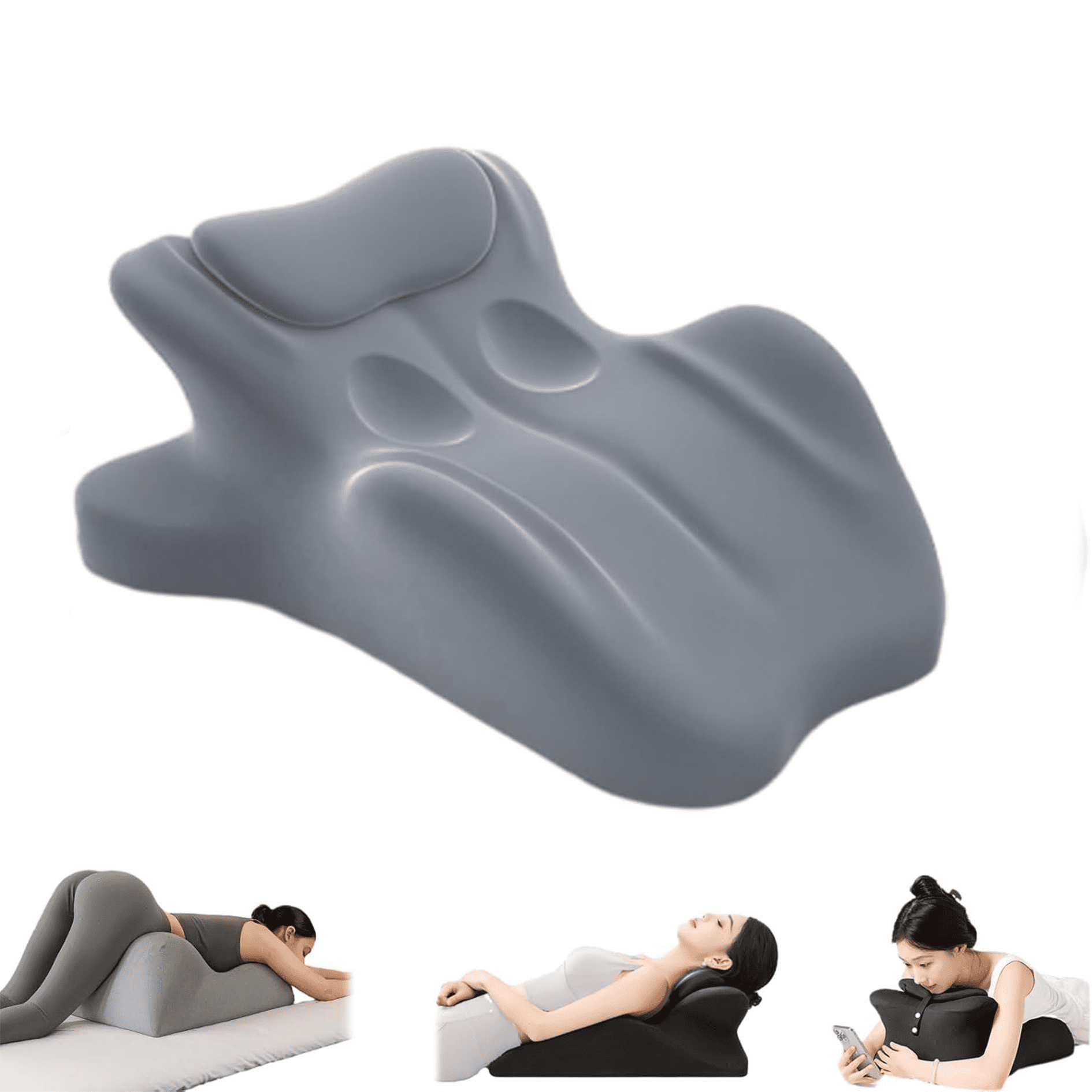 Chiro Monk Midnight Embrace Ergonomic Couple Pillow - Full-Body Contoured Design, 27° Lift for ...