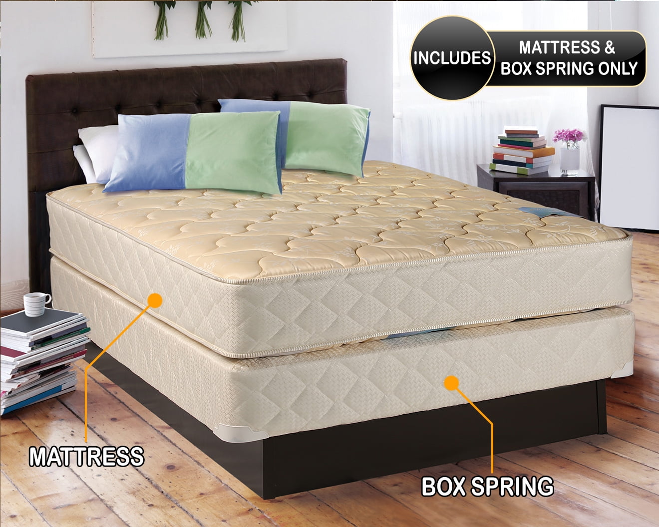 Chiro Premier Orthopedic (Beige Color) California King Size Mattress and Box Spring Set - Fully ...