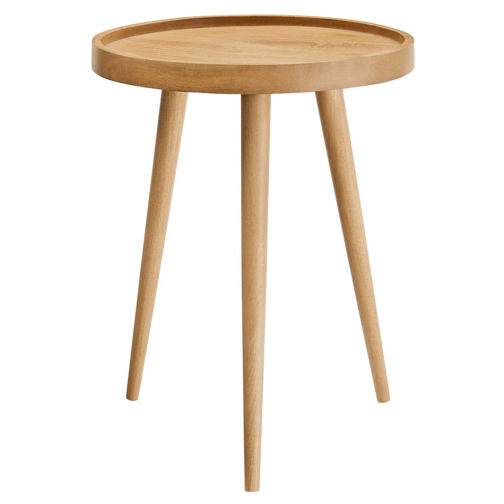 Chiro Wooden Accent End Small Round Side Table in Nature - Walmart.com