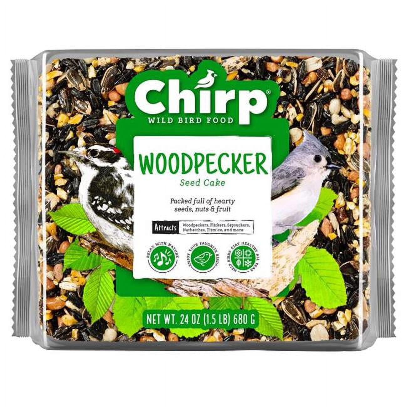 Chirp 24 oz Woodpecker Wild Bird Peanut Seed Cake - Walmart.com