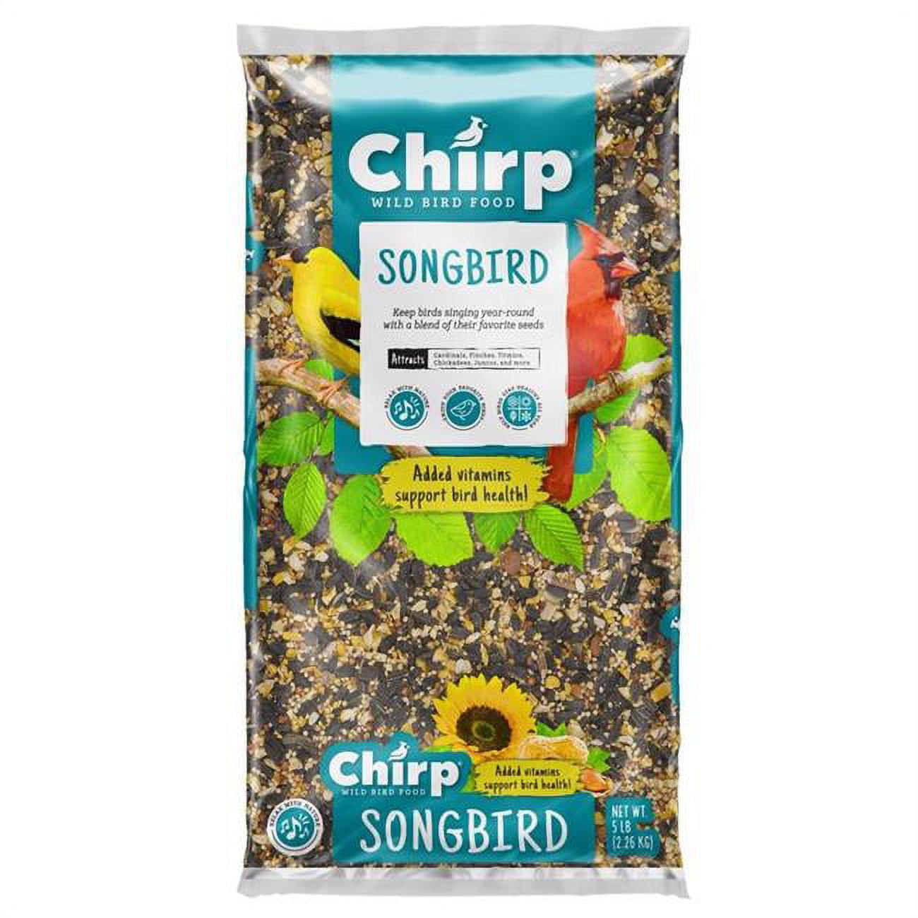 Chirp 9087761 5 lbs Songbird Wild Bird Black Oil Sunflower Wild Bird ...