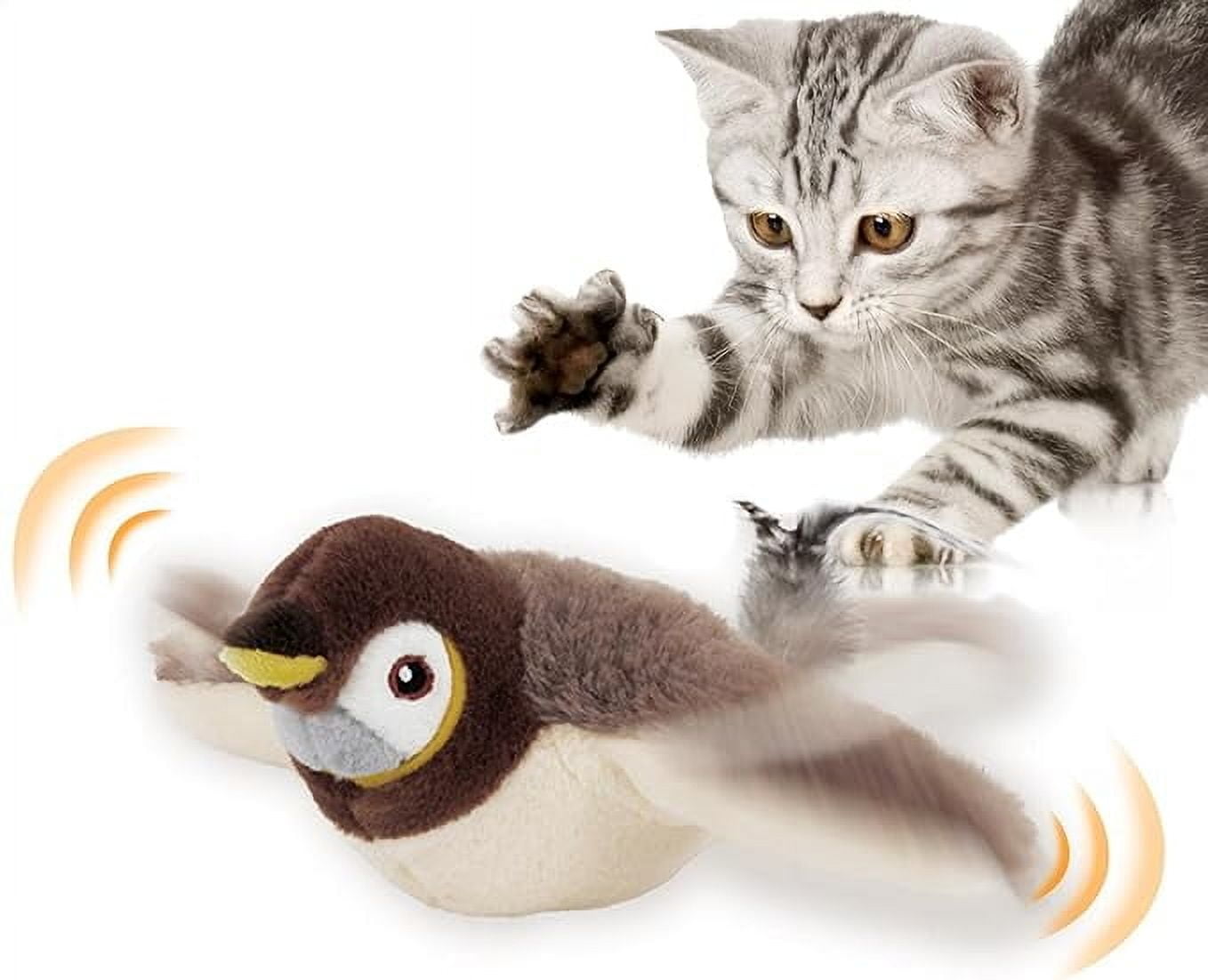 Chirping Bird Cat Toy Flapping Wings,Flying Bird Cat Toy, Flapping Bird ...
