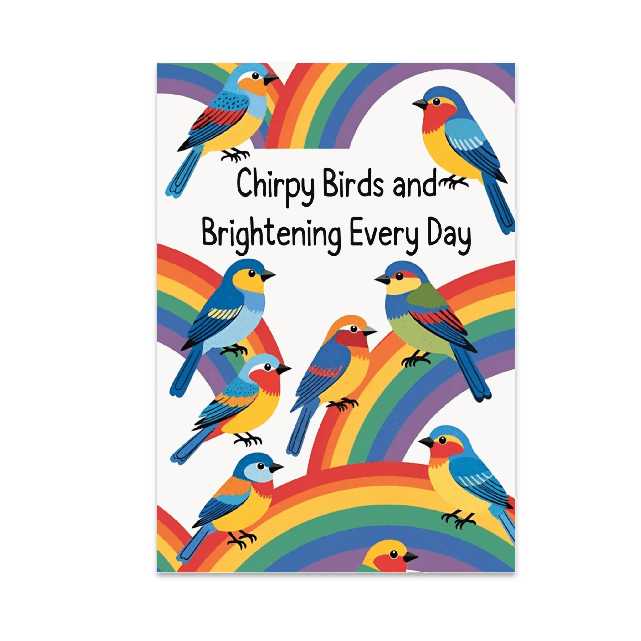 Chirpy Birds and Rainbows Wall Art - Kids Room Decor - 13x19 Poster ...