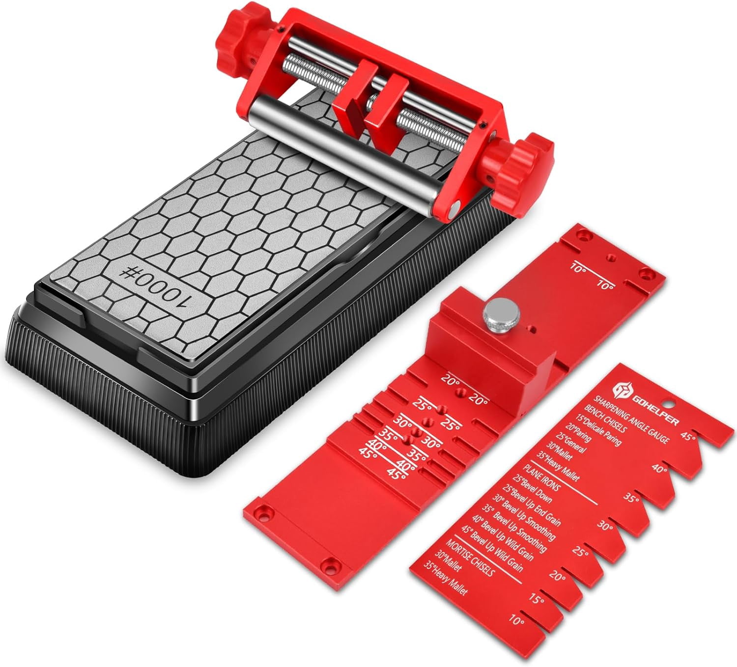 Chisel Sharpening Jig with Diamond Sharpening Stone 400# 1000# Grit ...