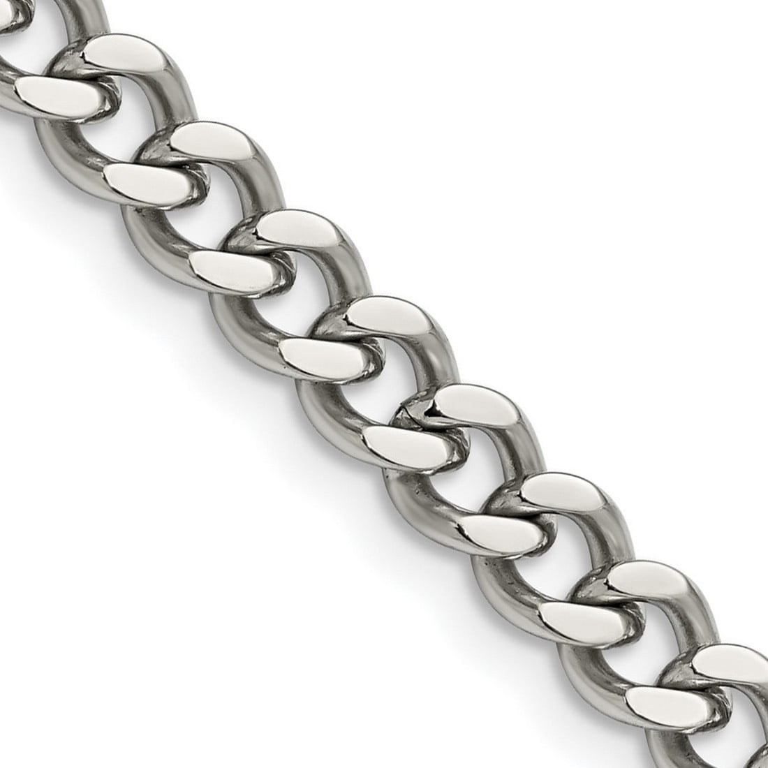 Chisel Stainless Steel 6.75mm 22in Curb Chain Necklace - Walmart.com