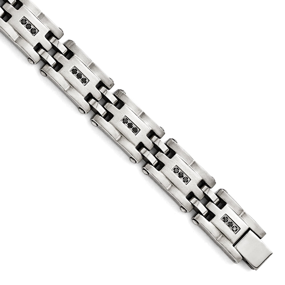 Chisel Stainless Steel Brushed and Polished with 3/4 carat Diamond 8.5 ...