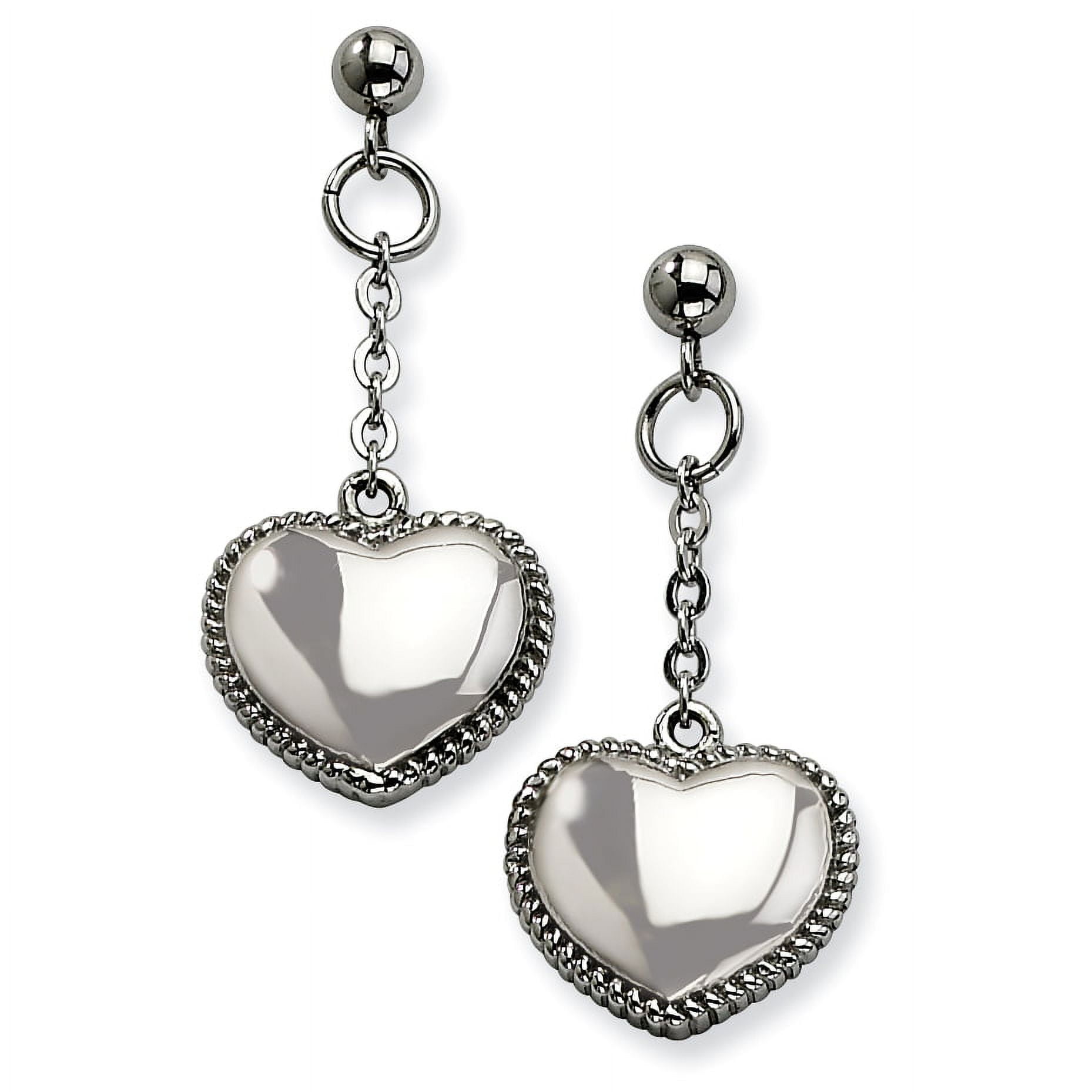 Chisel Stainless Steel Heart Post Dangle Earrings - Walmart.com