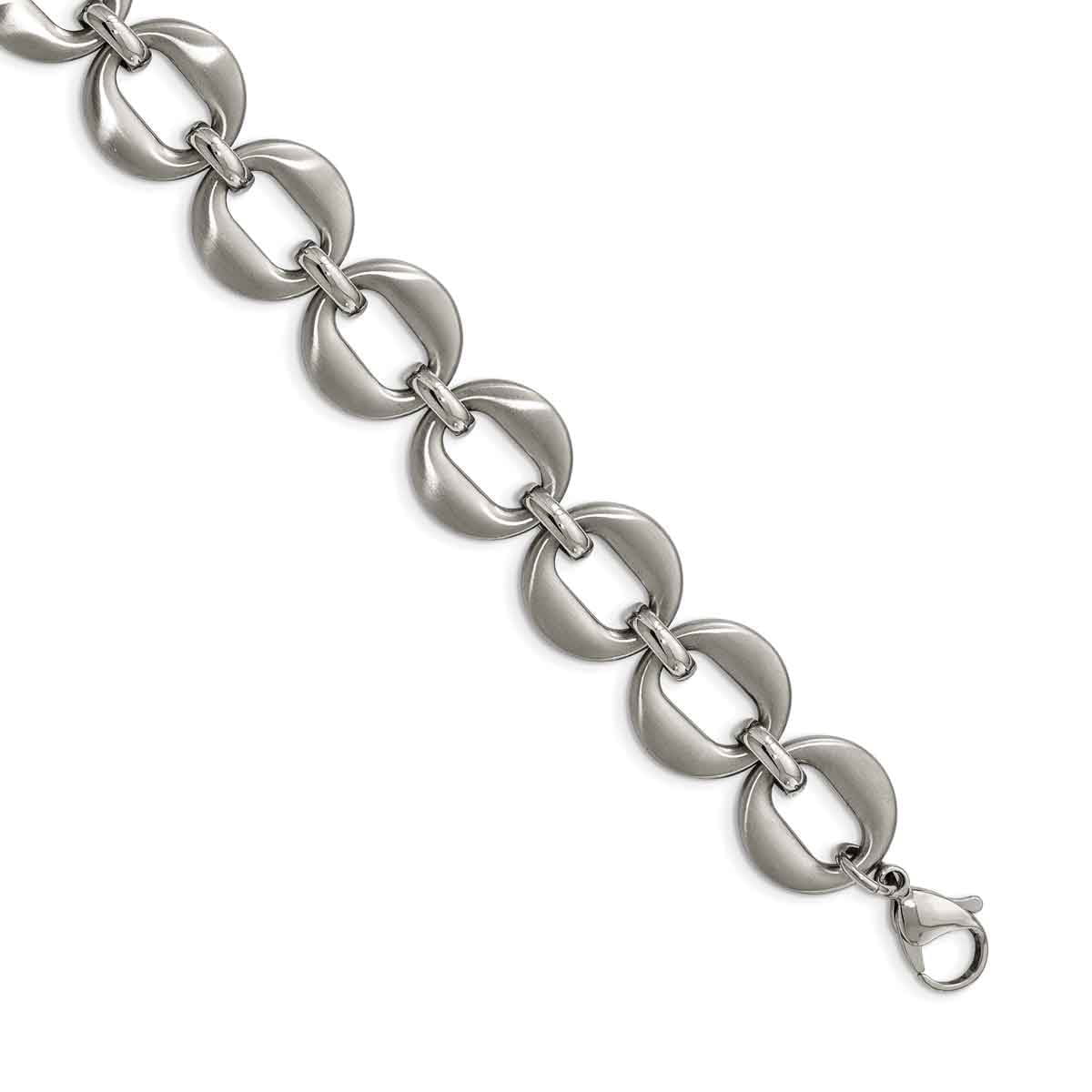 Chisel Stainless Steel High Polished and Brushed Fancy Bracelet ...