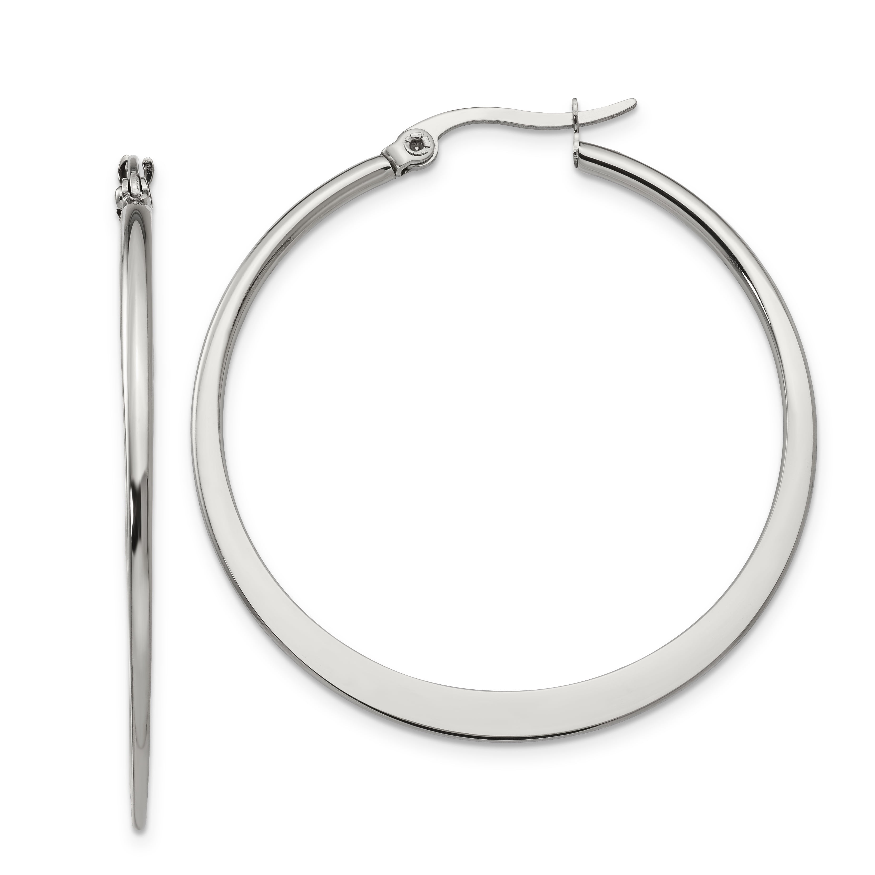 Chisel Stainless Steel Polished 40mm Diameter Hoop Earrings - Walmart.com