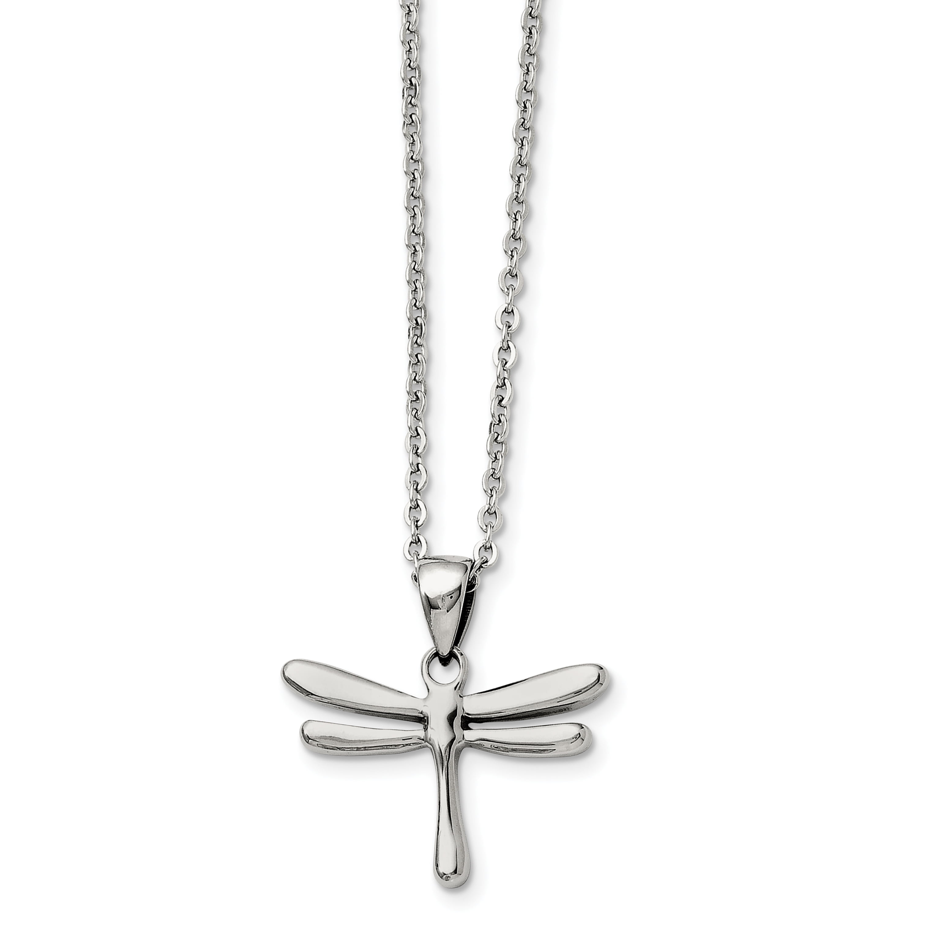 Chisel Stainless Steel Polished Dragonfly Pendant Necklace - Walmart.com