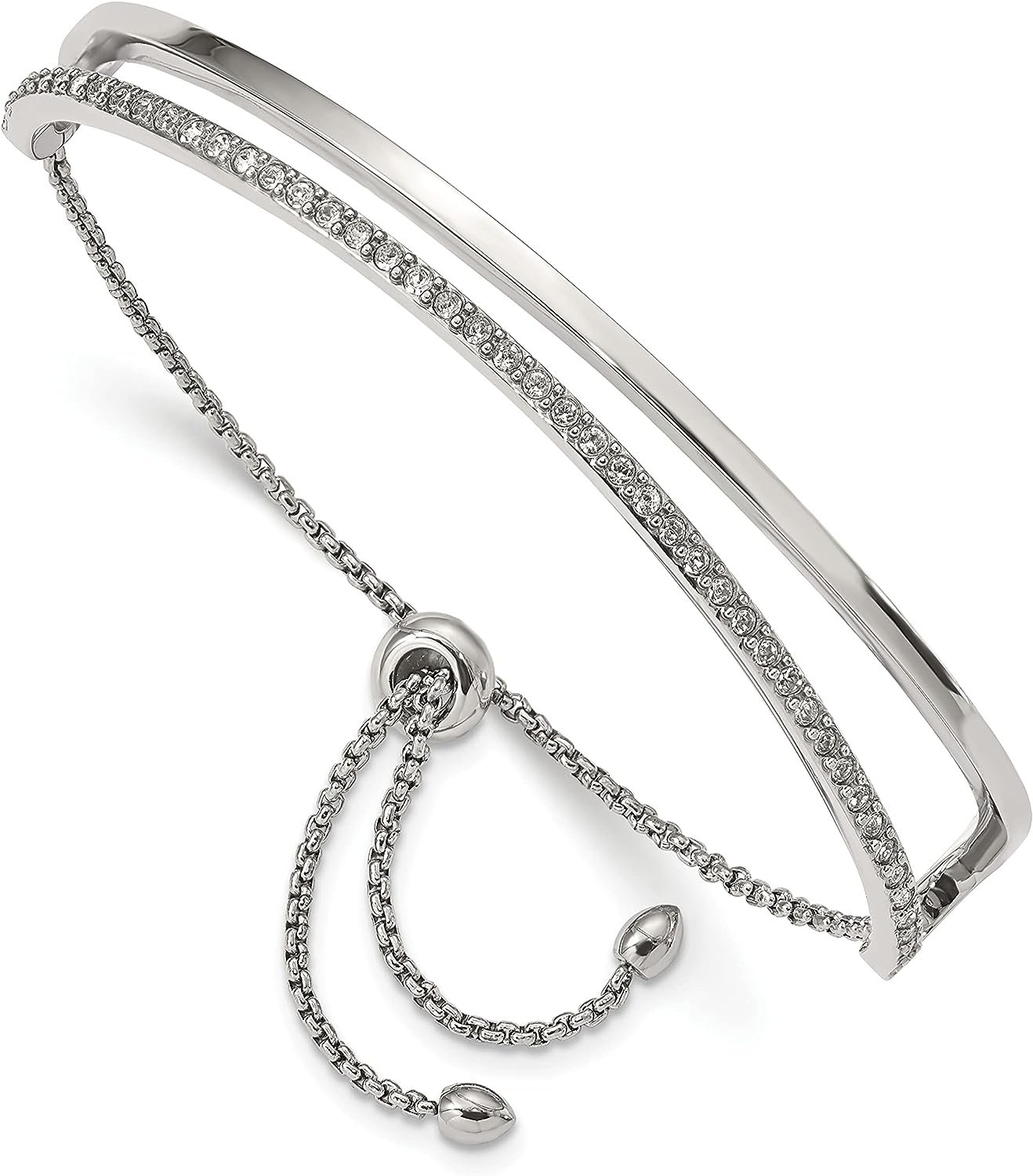 Chisel Stainless Steel Polished with Crystals from Swarovski Adjustable ...