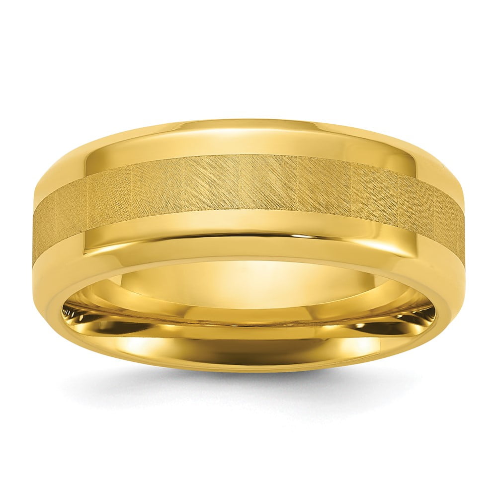 Chisel Titanium Polished Yellow IP-plated Brushed Center 8mm Band ...