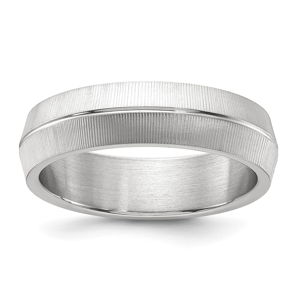 Chisel Titanium Polished and Textured 6mm Band - Walmart.com