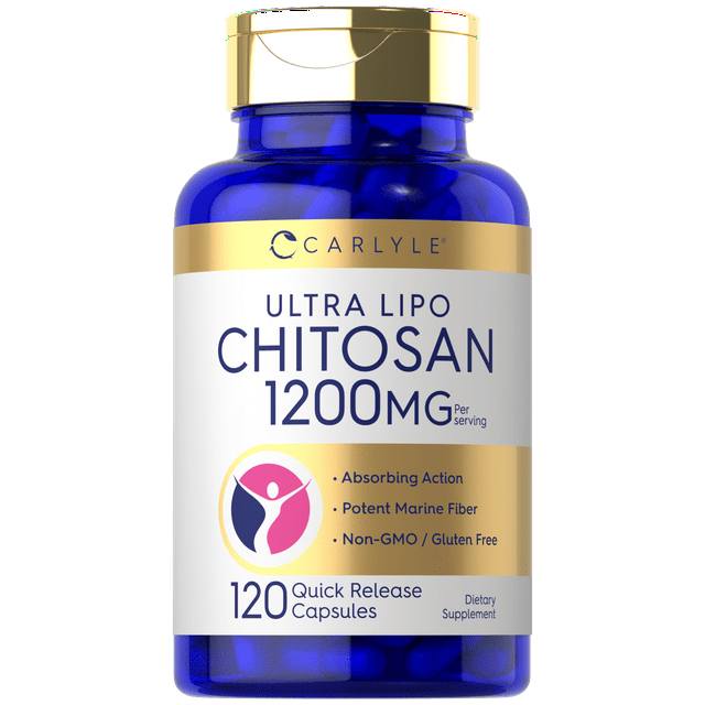 Chitosan Supplement 1200mg - 120 Capsules by Carlyle | Non-GMO, Gluten ...
