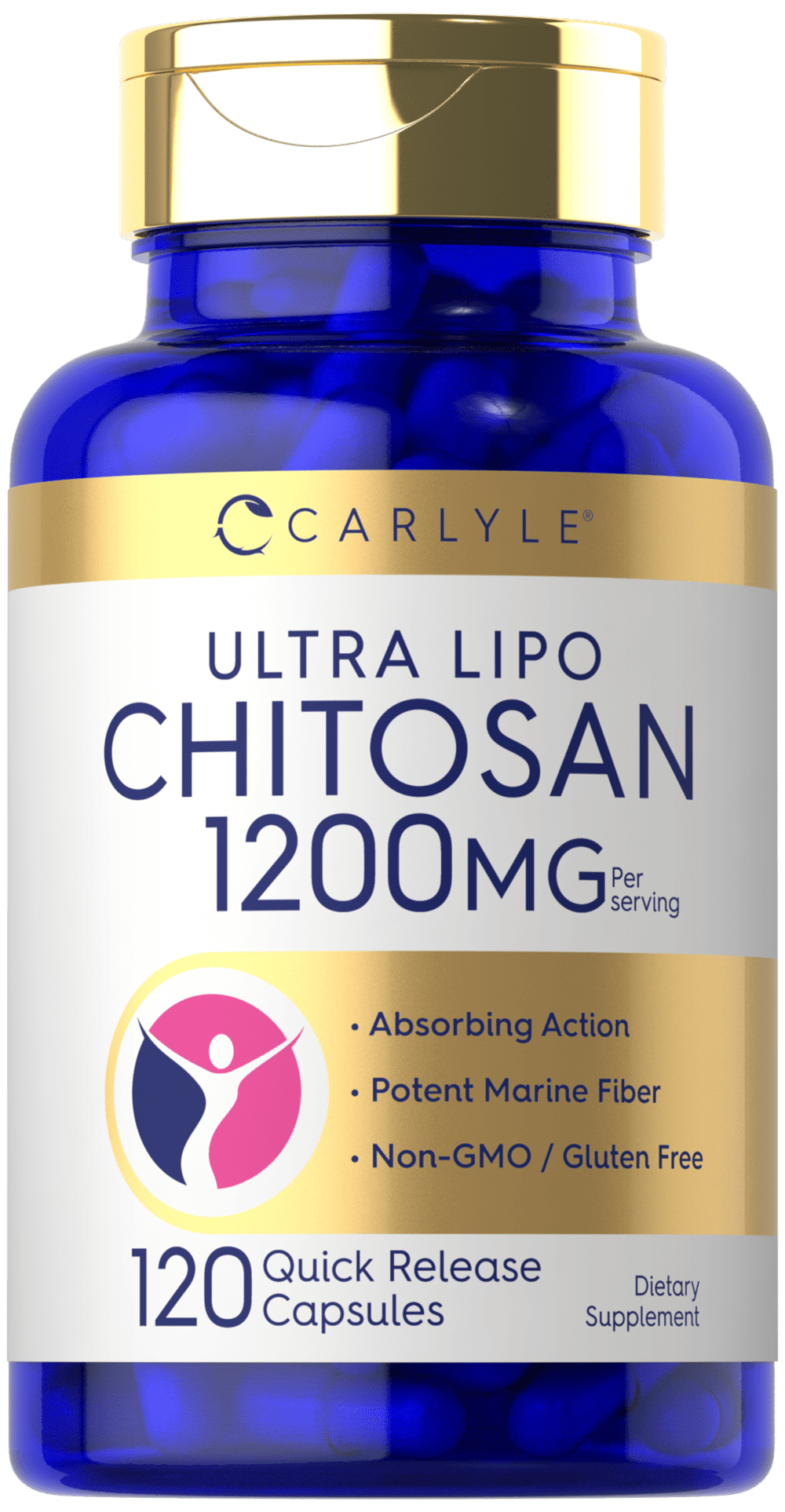 Carlyle Chitosan Supplement, 1200mg Marine Fiber from Shellfish, 120 ...