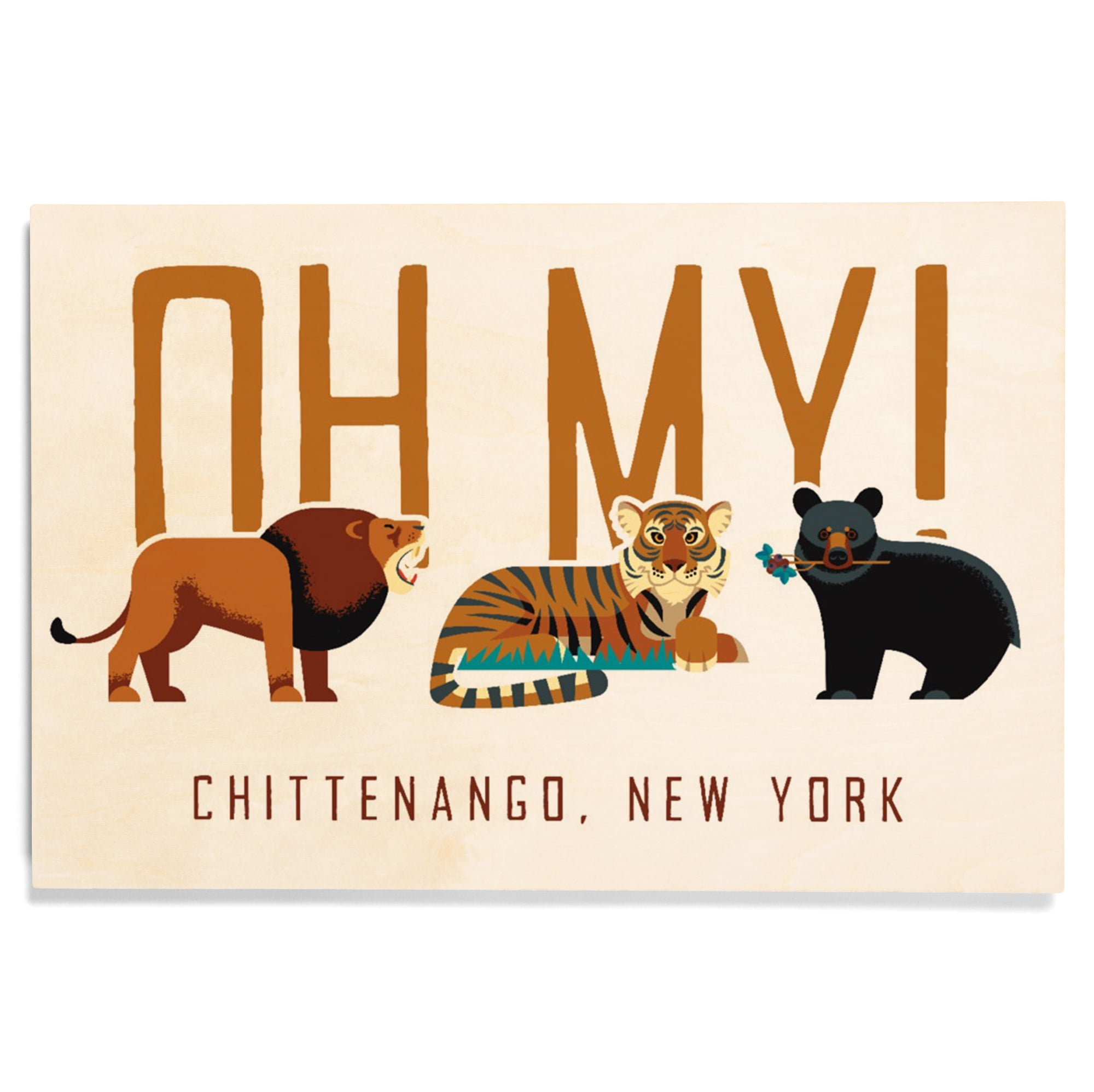 Chittenango, New York, Lion, Tiger and Bear, Oh My!, Vector Birch Wood ...
