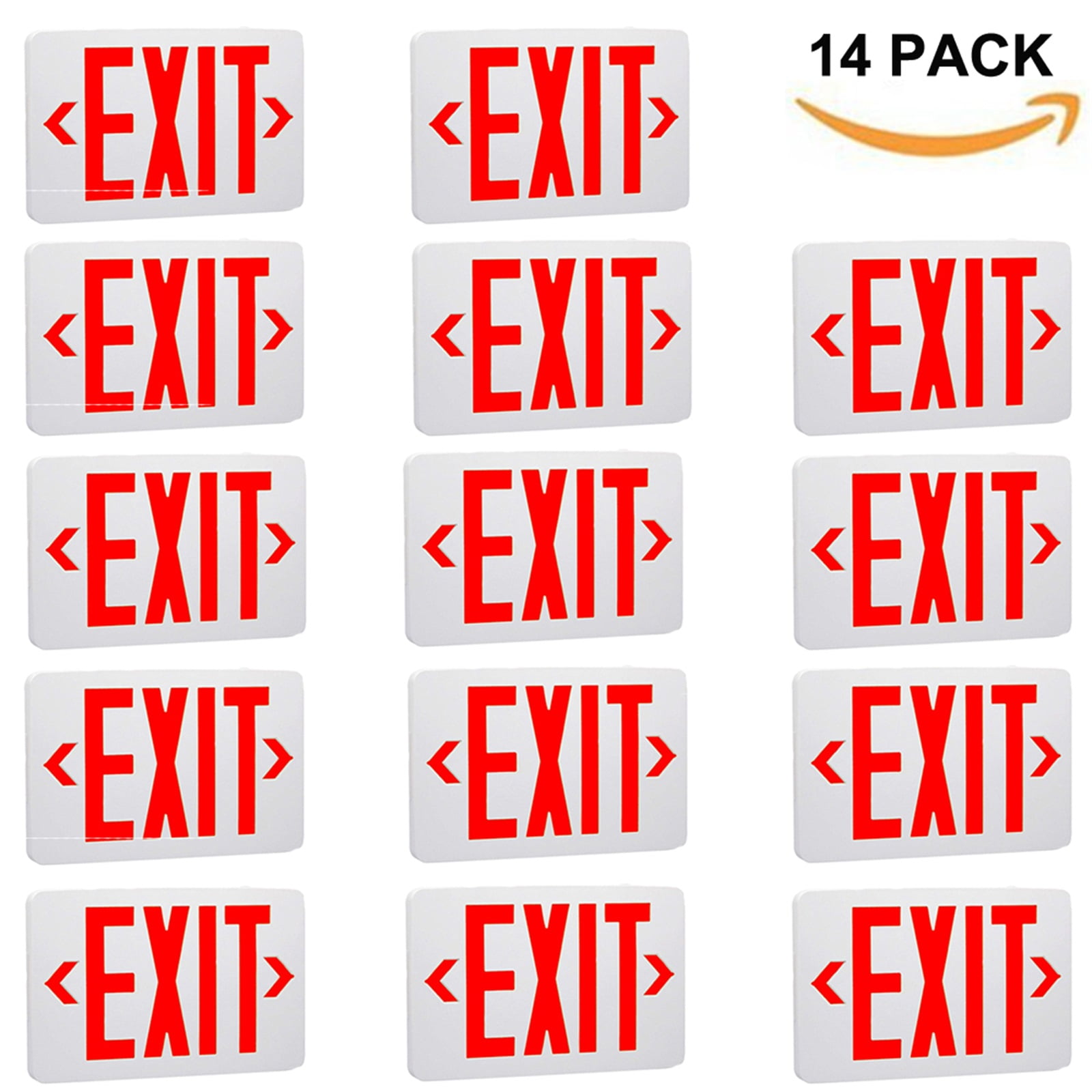 Chiuer LED Exit Sign, Red Letter Double Face Exit Light, 120-277V AC ...