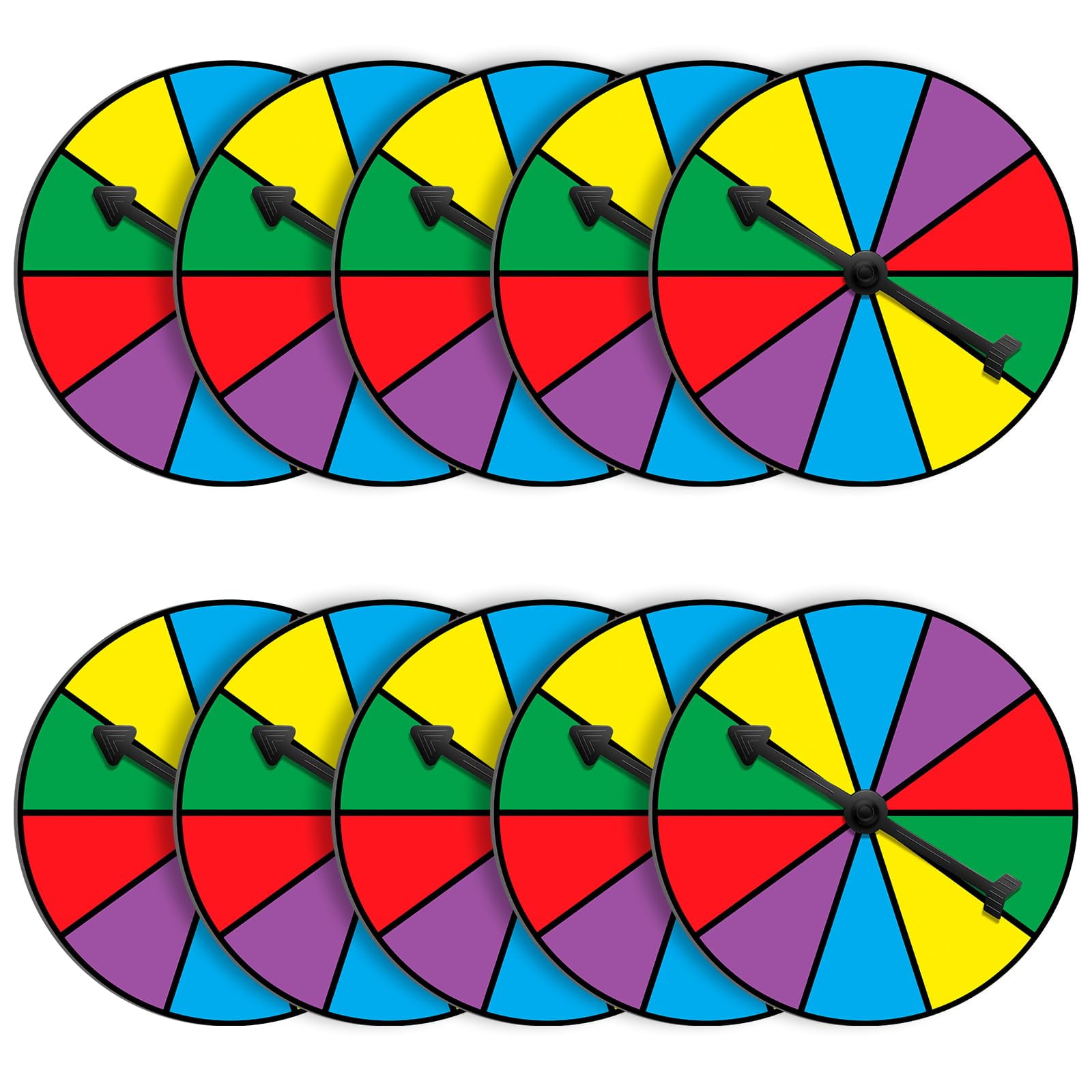 Chivao 10 Sets Game AIF9 Spinner Wheel Blank Erasable Math Game Spinner ...